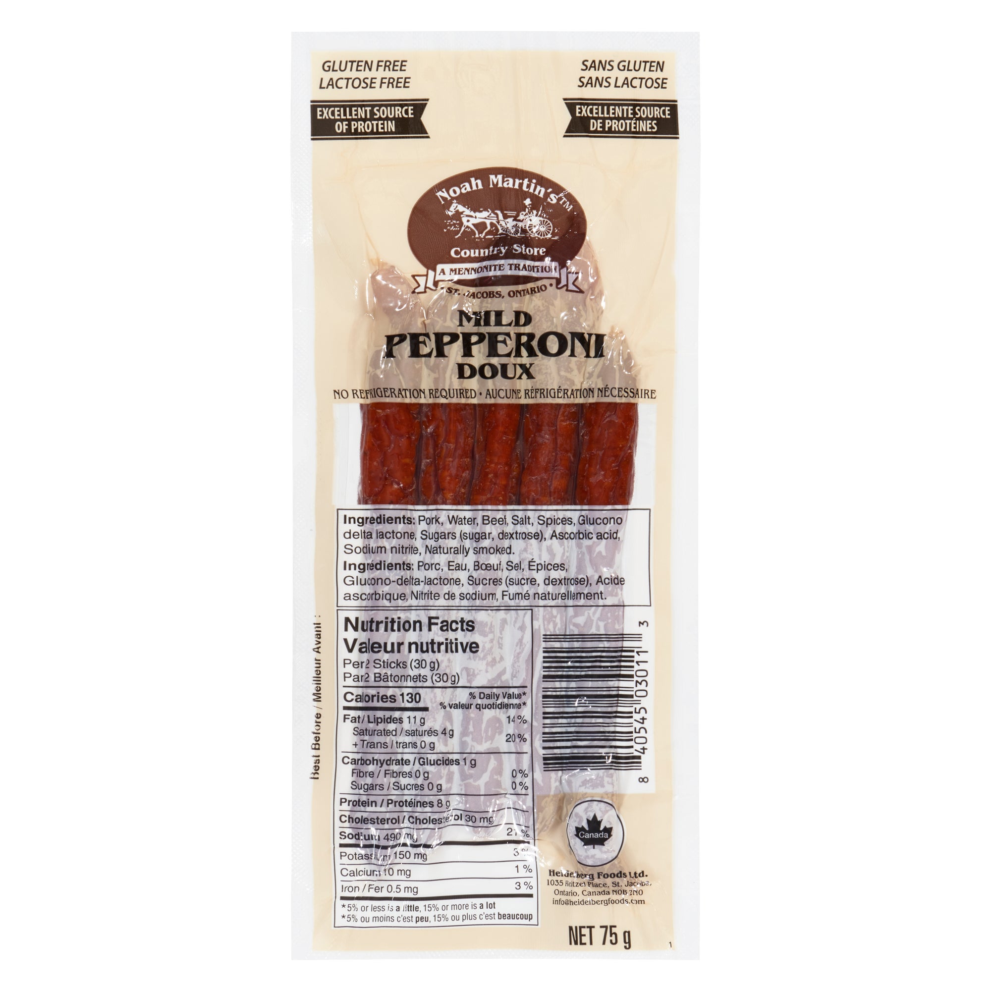 Noah Martin's Country Store Mild Pepperoni, 75-g – Giant Tiger