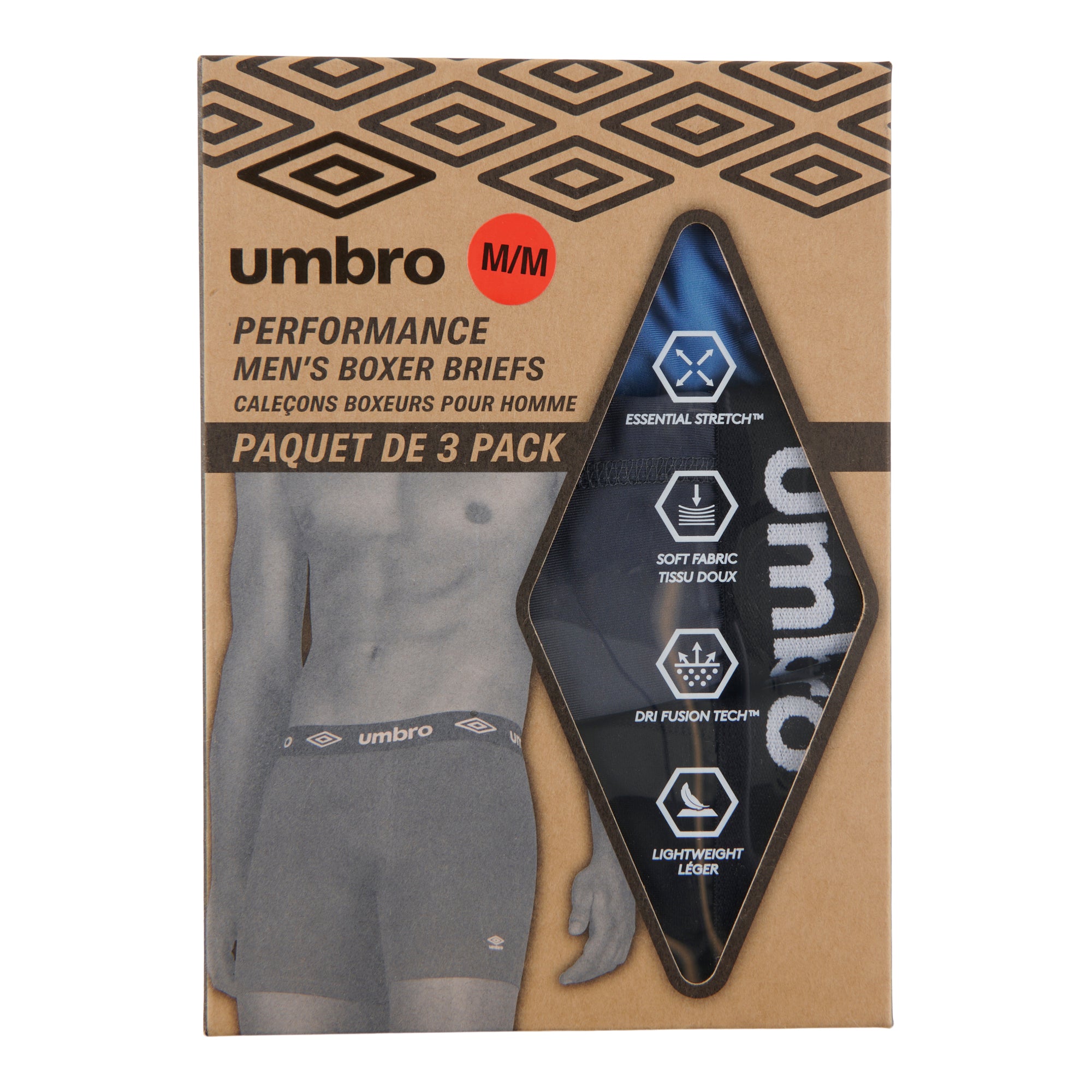 Umbro Men's Performance Boxer Briefs, 3-Pack – Giant Tiger