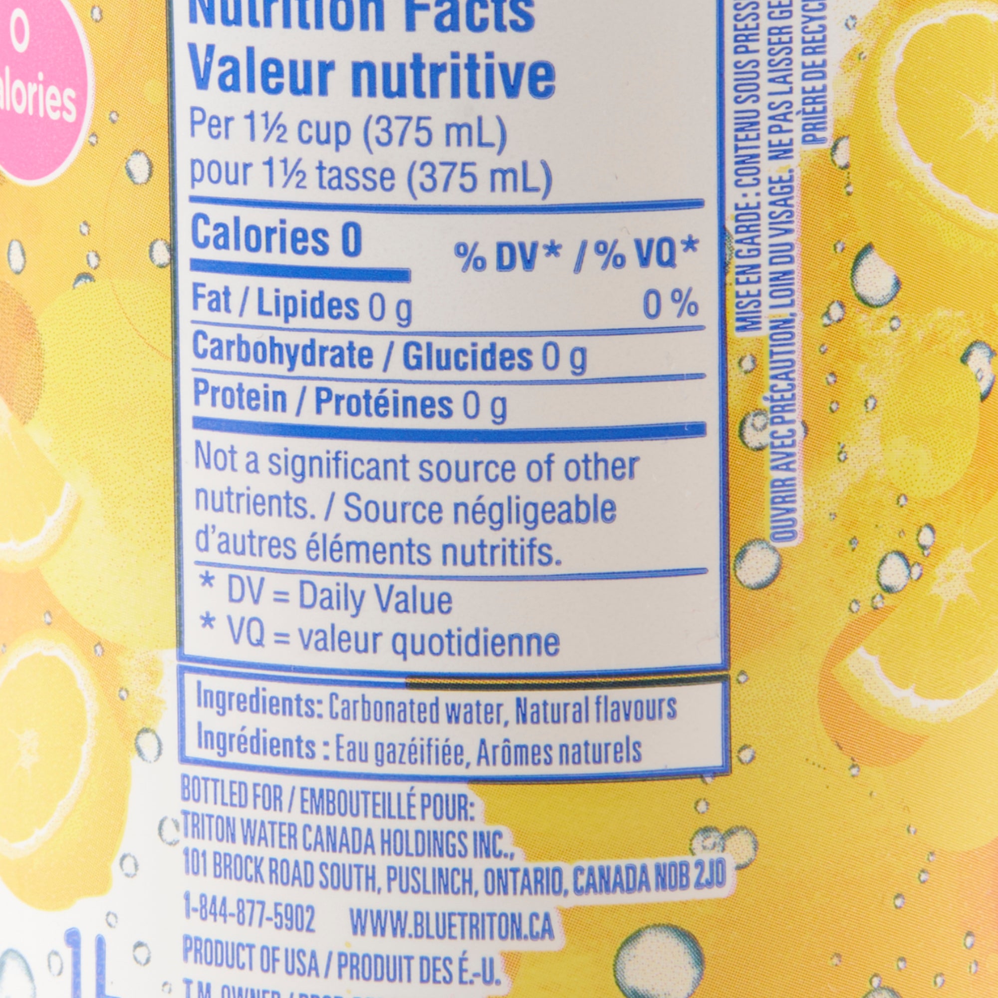 Pure Life Sparkling Carbonated Water with Natural Lemon Flavour, 1 L – Giant Tiger