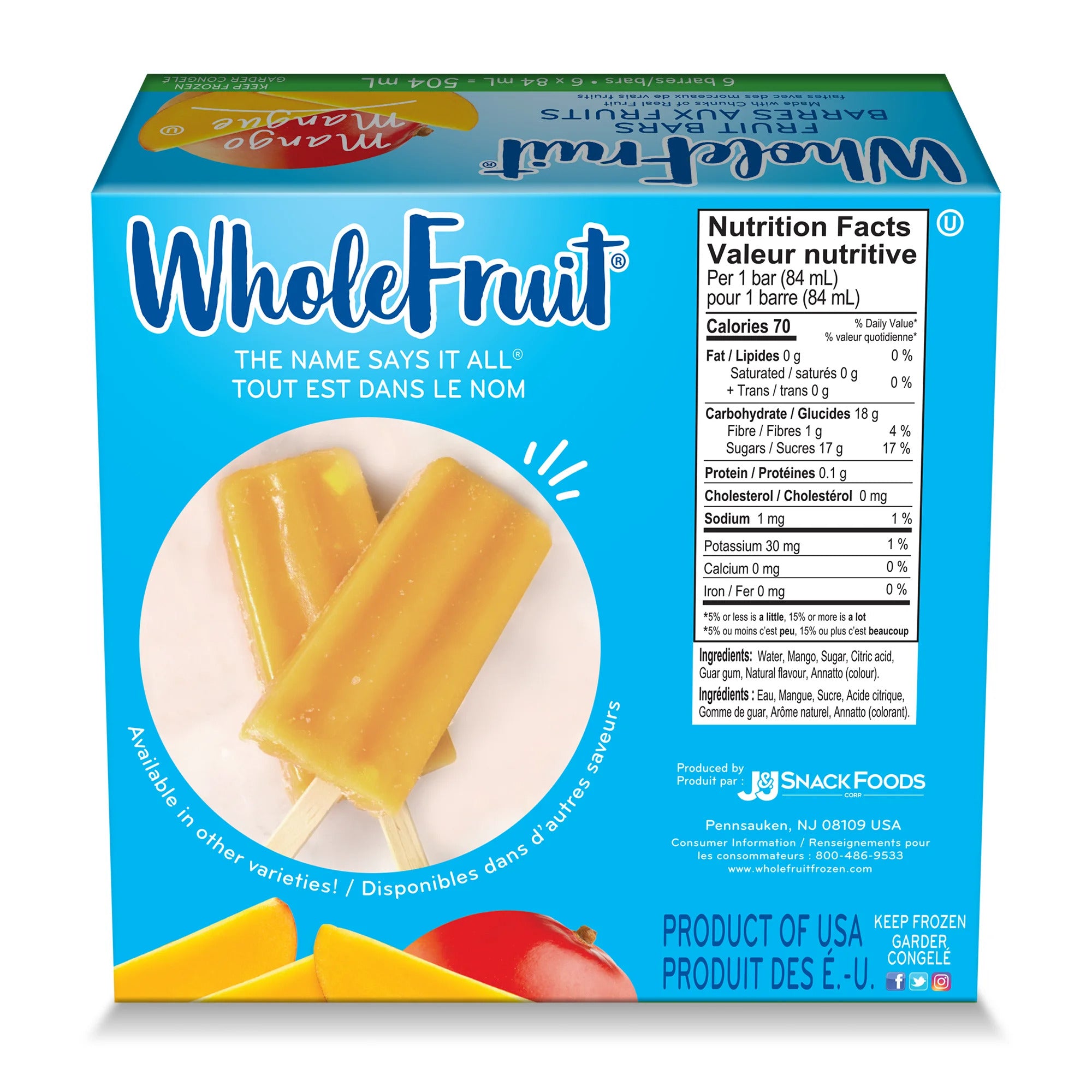 Whole Fruit Frozen Fruit Bars, Mango, 6-Pack – Giant Tiger