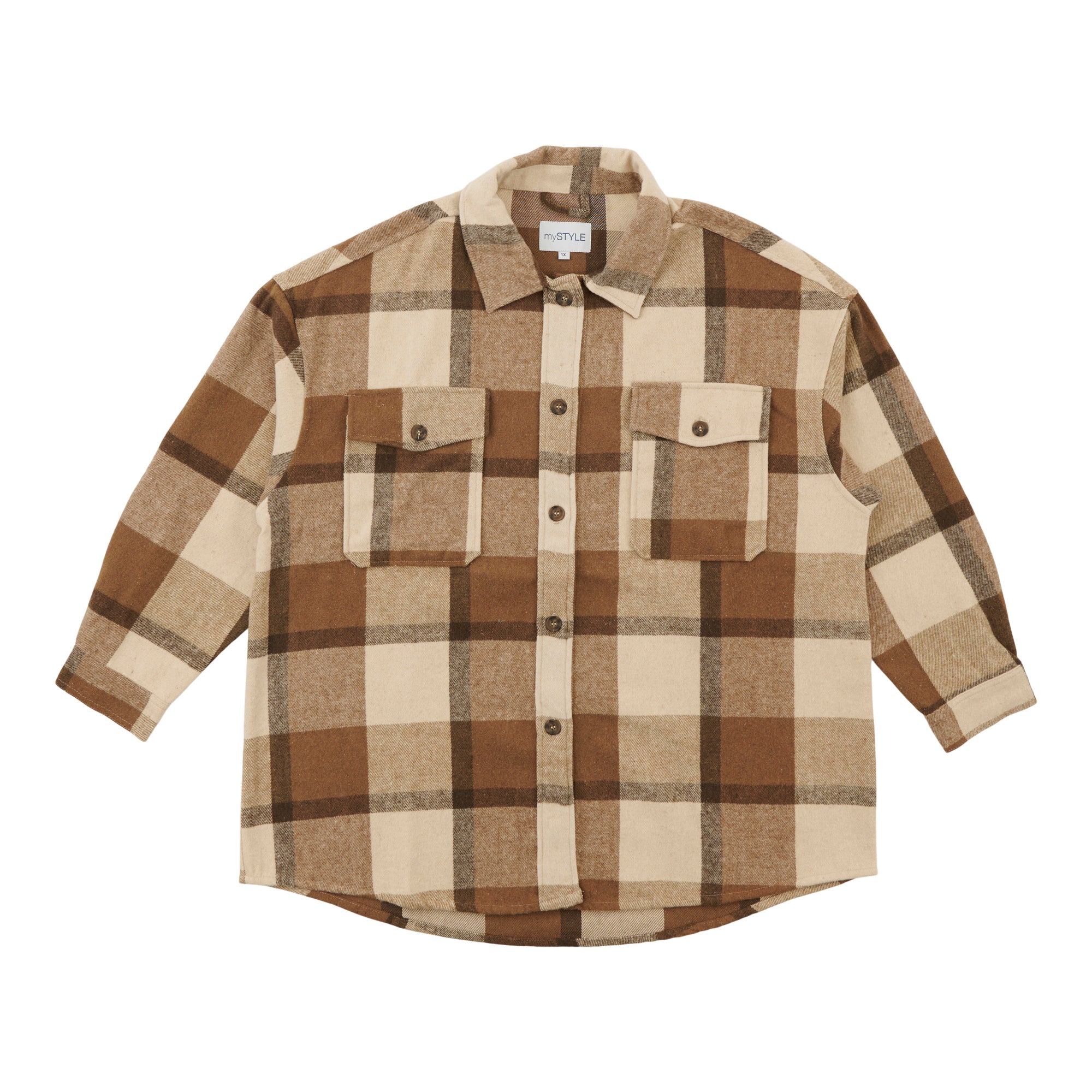 mySTYLE Women's Plus Plaid Shacket – Giant Tiger