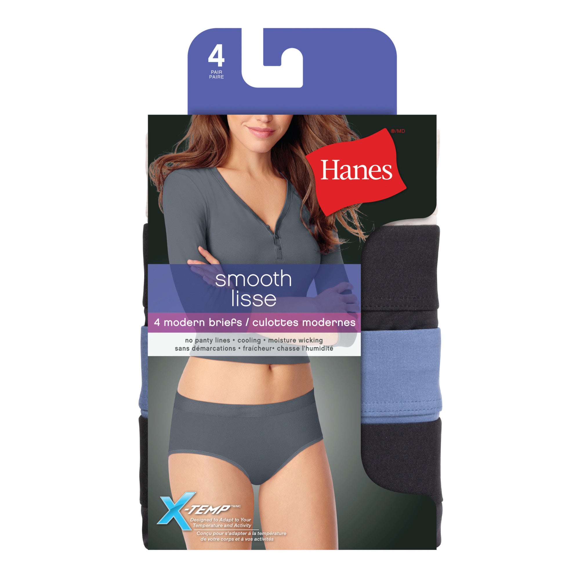 Hanes Womens X Temp Smooth Microfiber Briefs 4 Pack S Xxl Giant Tiger