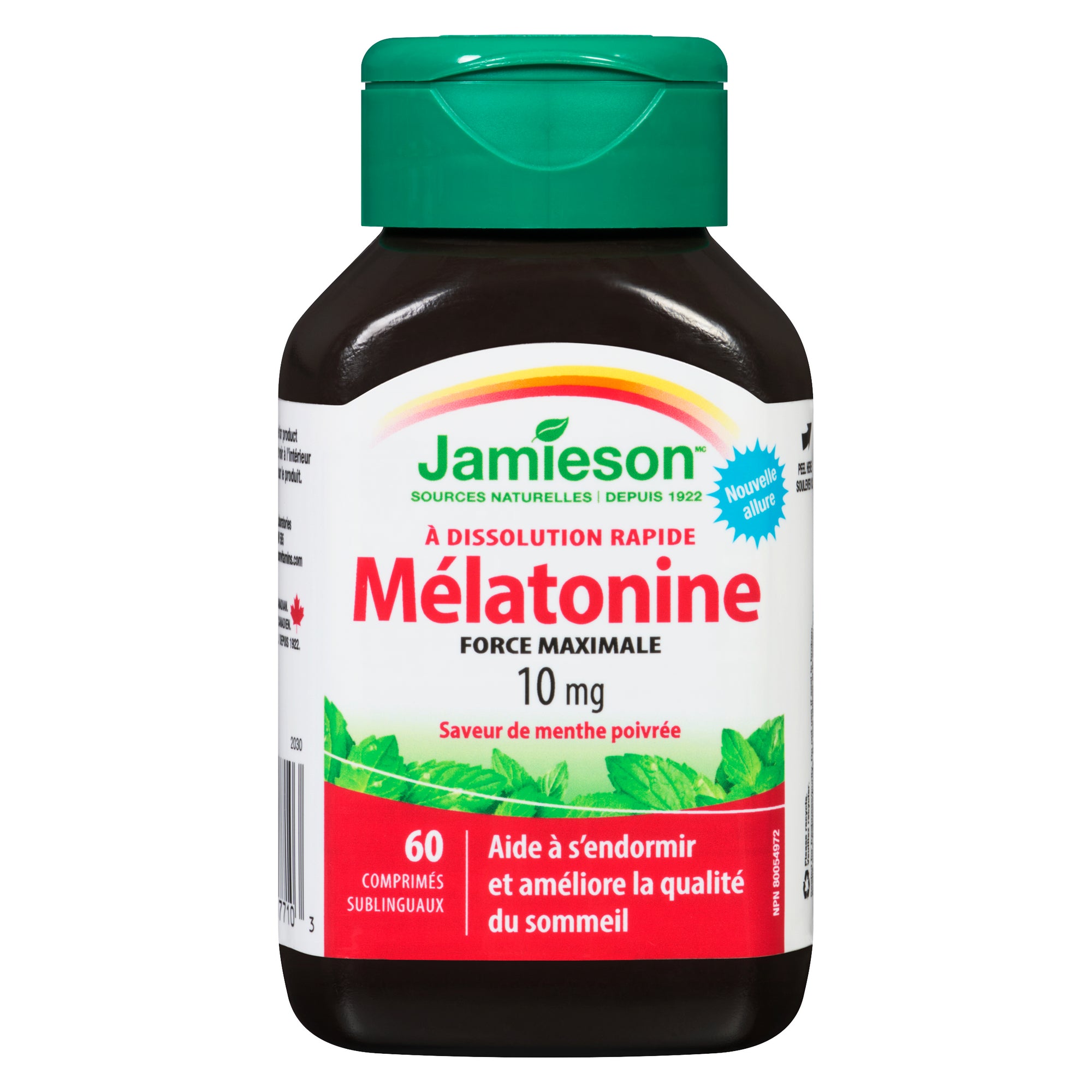 Jamieson Fast Dissolving Melatonin Max Strength 10 mg Peppermint, 60 ...