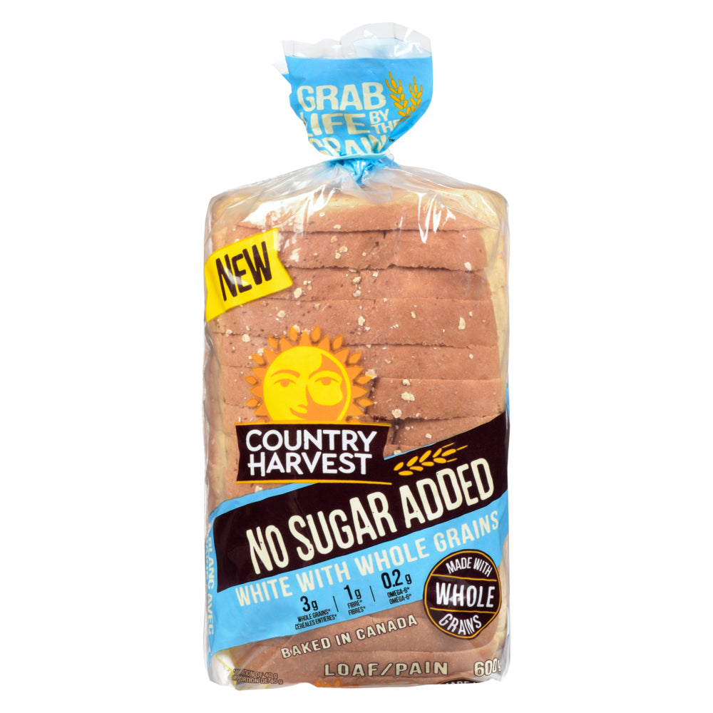 Country Harvest White with Whole Grains No Sugar Added Bread - 600g ...