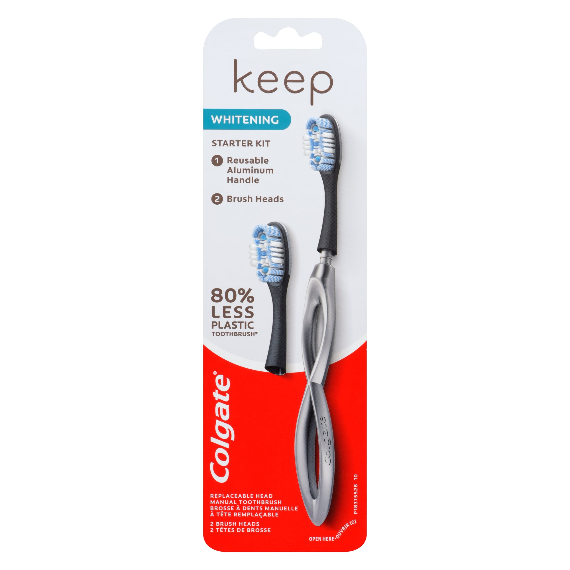 Colgate Keep Whitening Manual Toothbrush with Replaceable Head, Grey ...