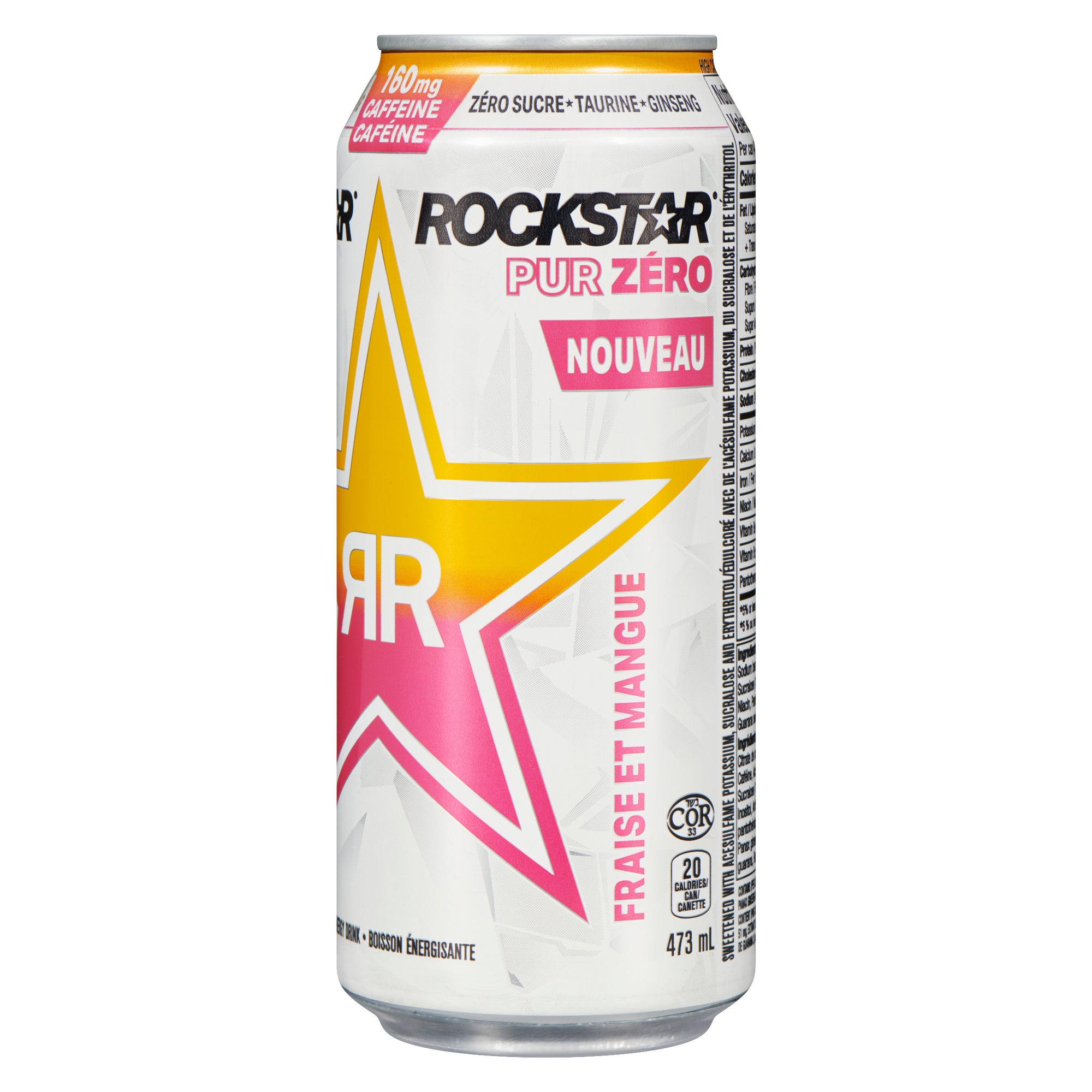 Boisson énergisante Rockstar Pure Zero, tangerine, mangue et goyave, s ...