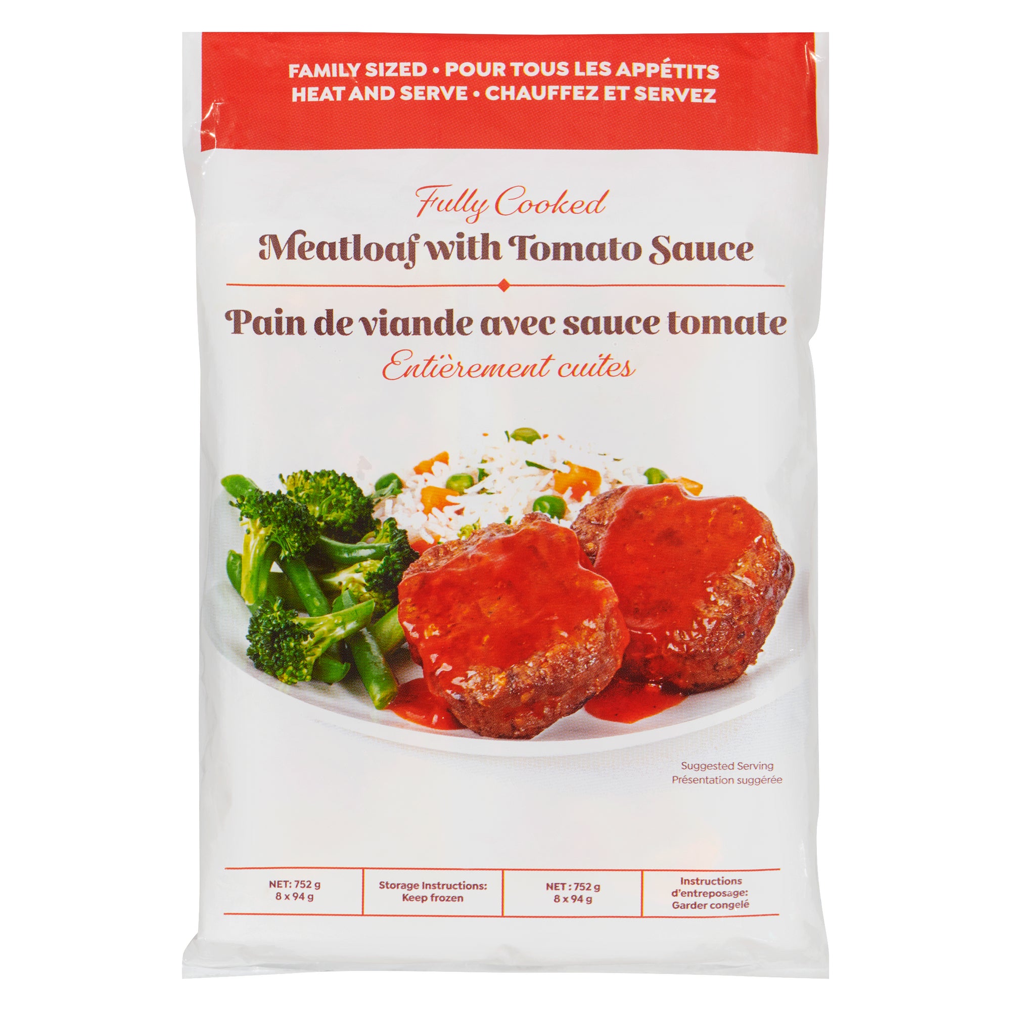 Cardinal Meat Specialists Fully Cooked Meatloaf with Tomato Sauce, 752 ...