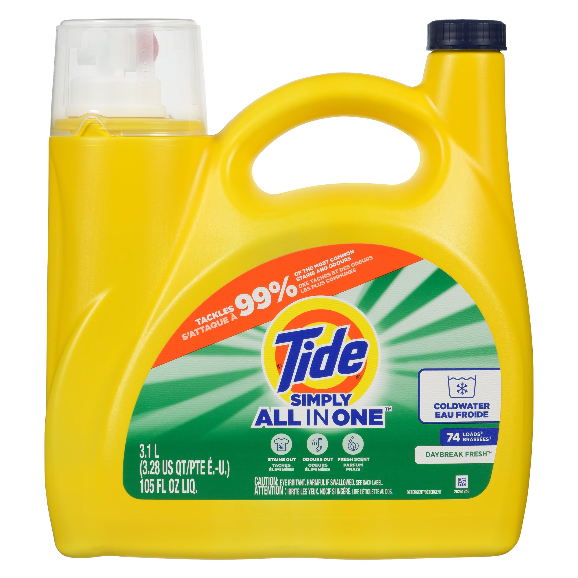 Tide Simply All in One Liquid Laundry Detergent Daybreak Fresh, 3.1 L ...
