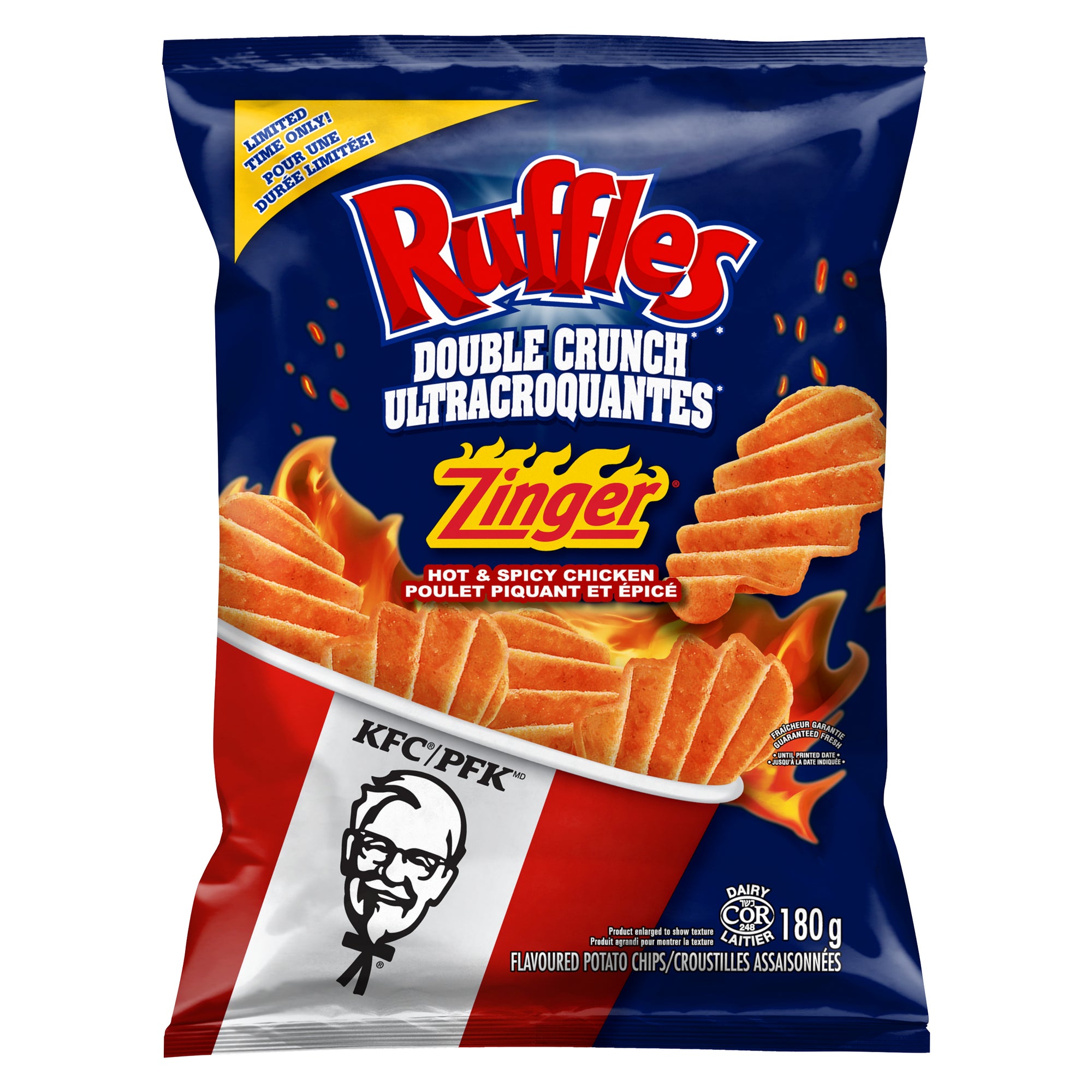 Croustilles assaisonnées Ruffles Ultracroquantes PFK Zinger Poulet piq ...