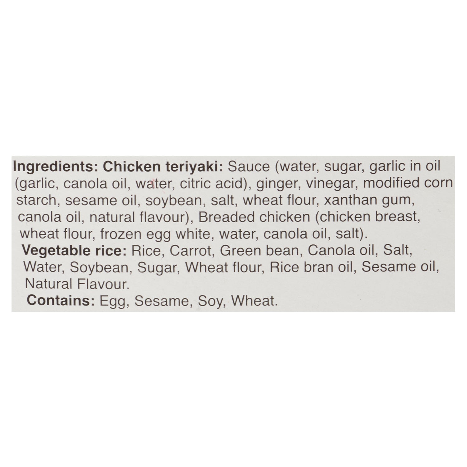 Wong Wing Poulet Teriyaki + Riz aux Légumes Combo, 300 g – Giant Tiger