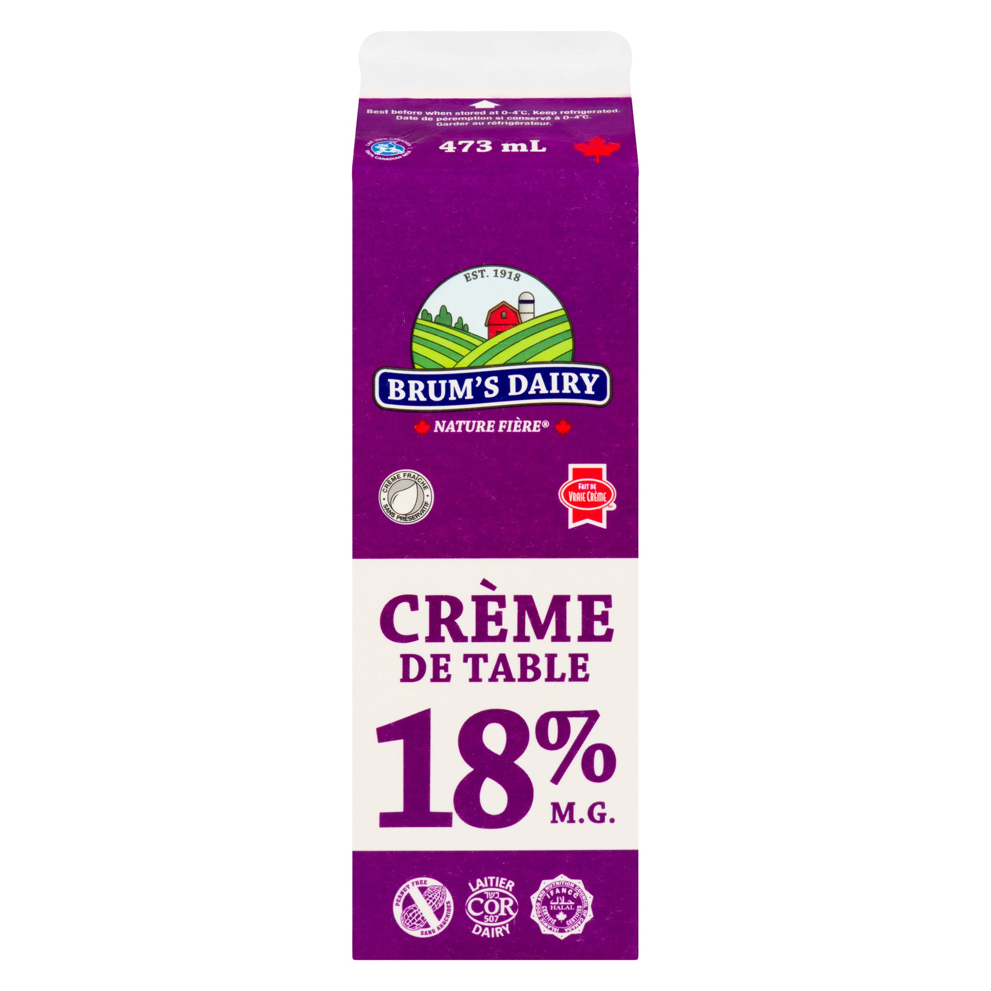 Brum's Dairy 18% M.F. Table Cream, 473-ml – Giant Tiger