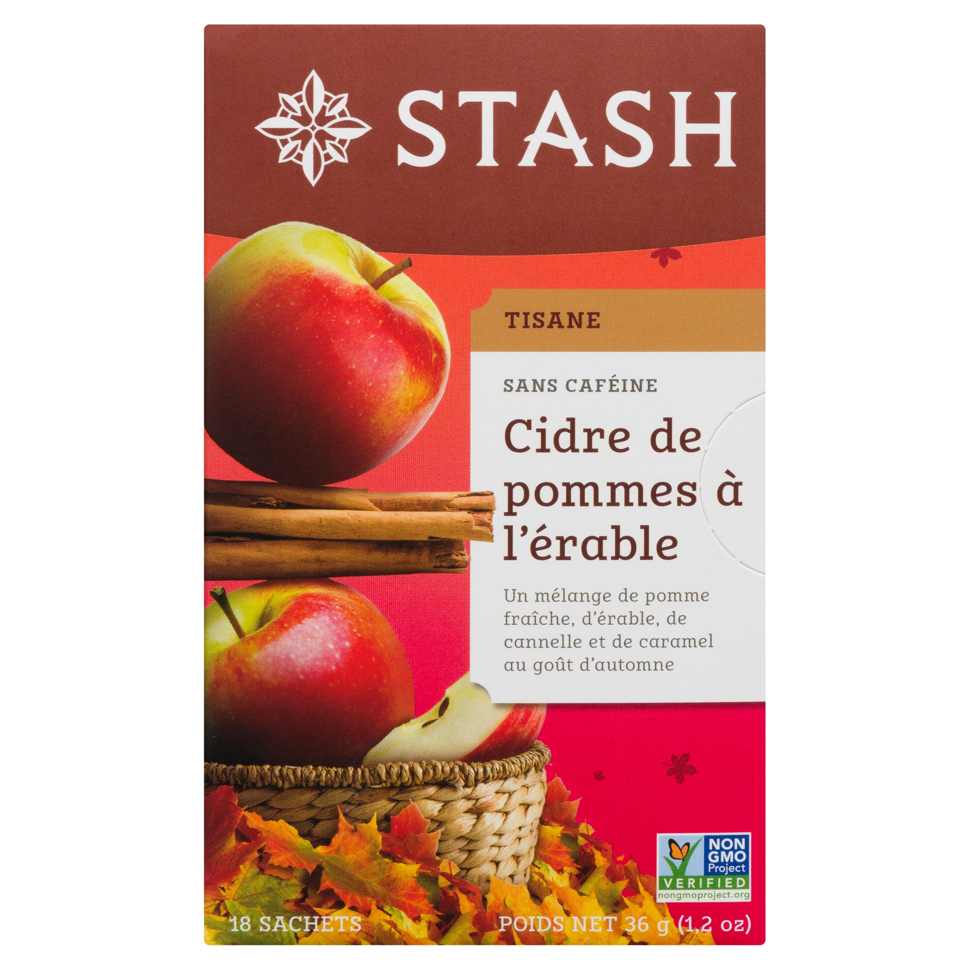 Stash Tisane Sans Caféine Cidre de Pommes à l'Érable, emb. de 18, 36 g ...