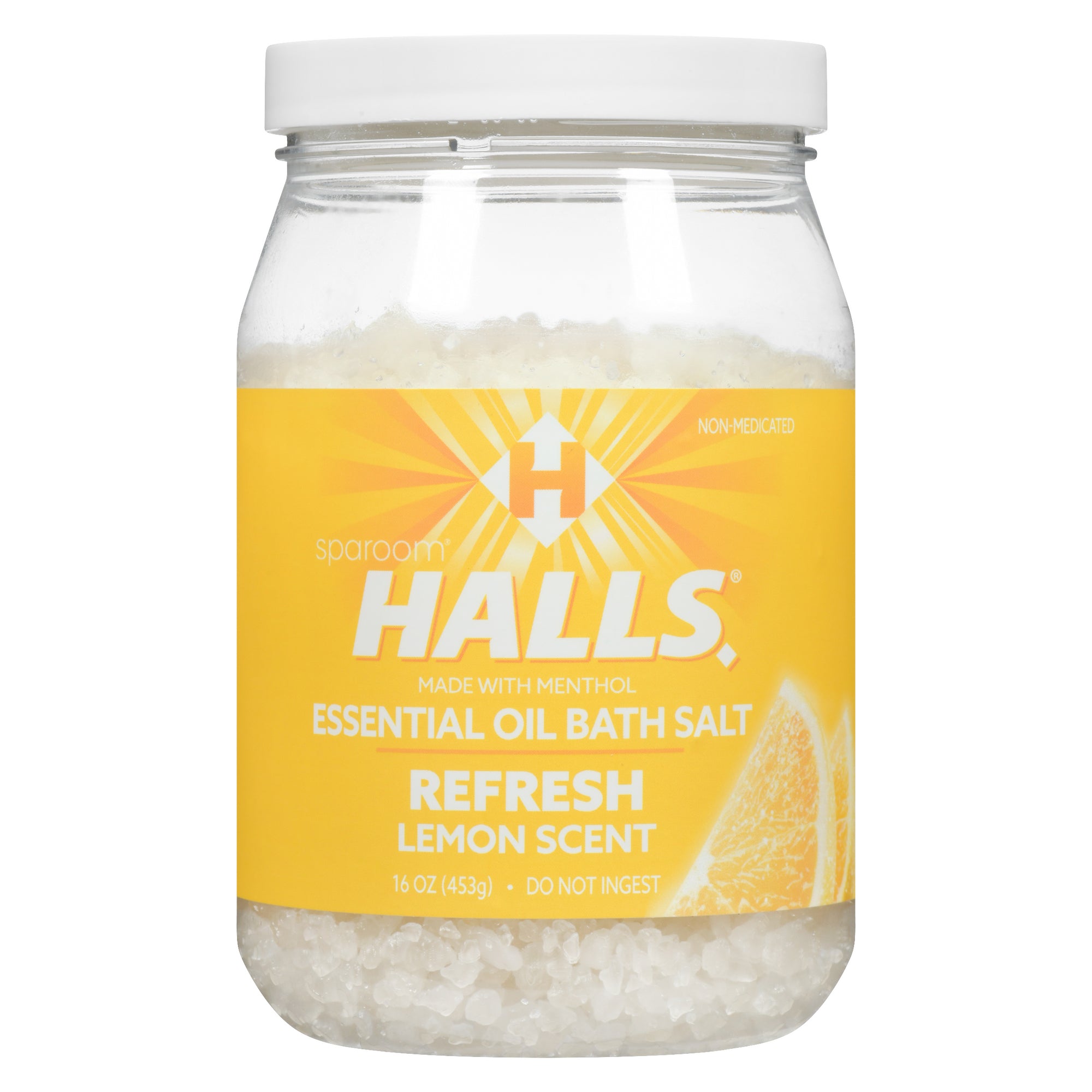 Halls Refresh Essential Oil Bath Salt Lemon Scent, 453-g – Giant Tiger