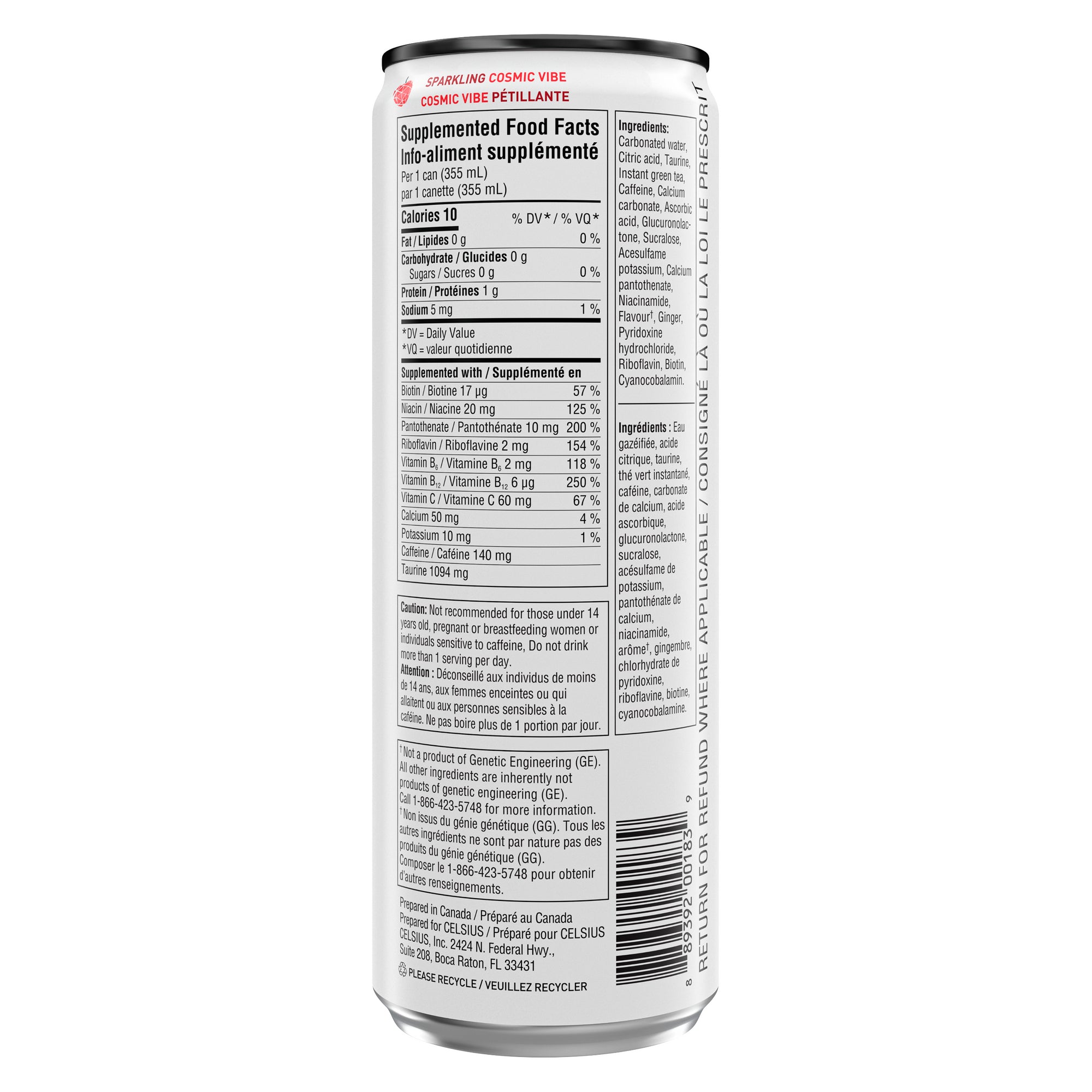 CELSIUS Energy Drink Cosmic Vibe Sparkling Fruit Punch, 355 ml – Giant ...
