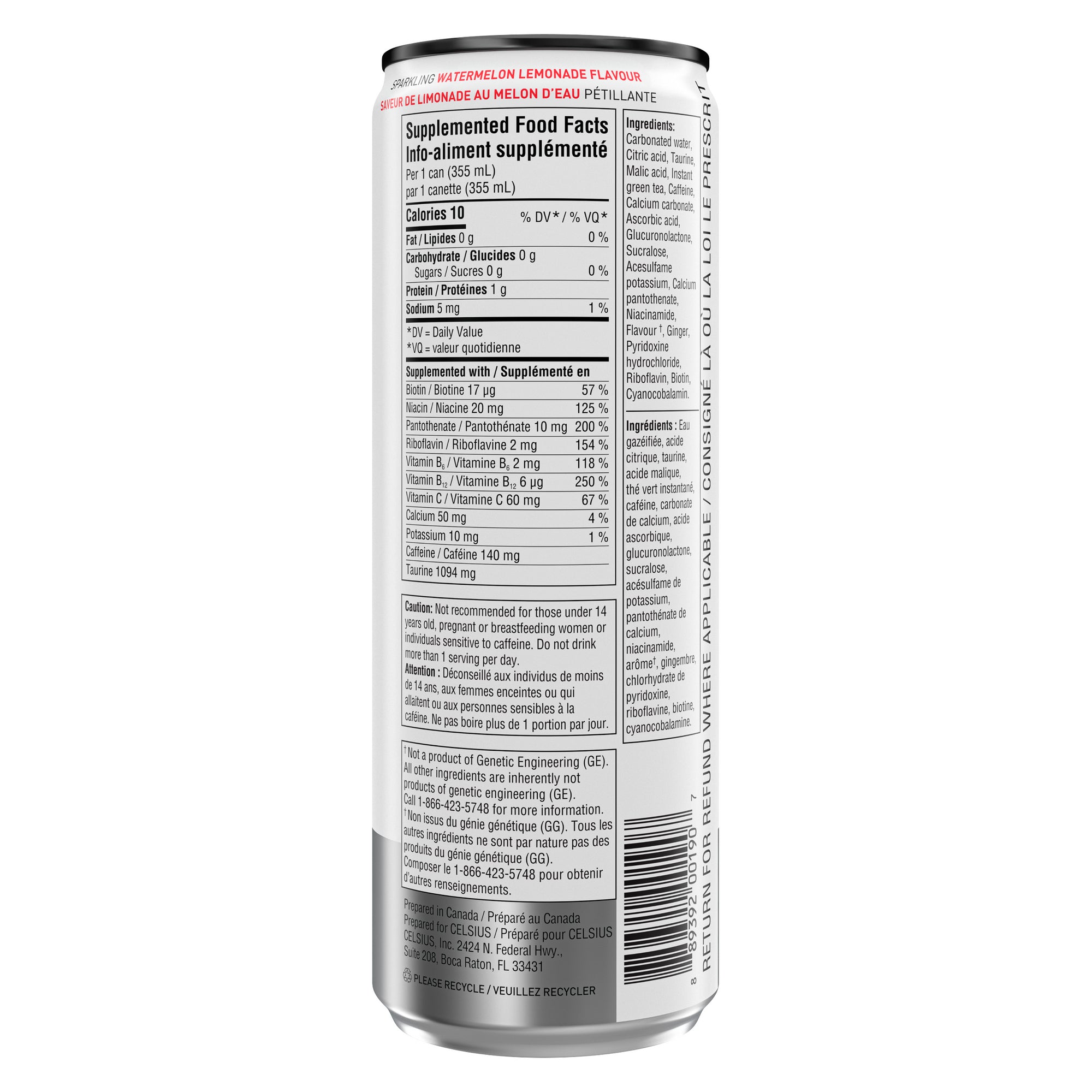 CELSIUS Energy Drink Sparkling Watermelon Lemonade, 355 ml – Giant Tiger