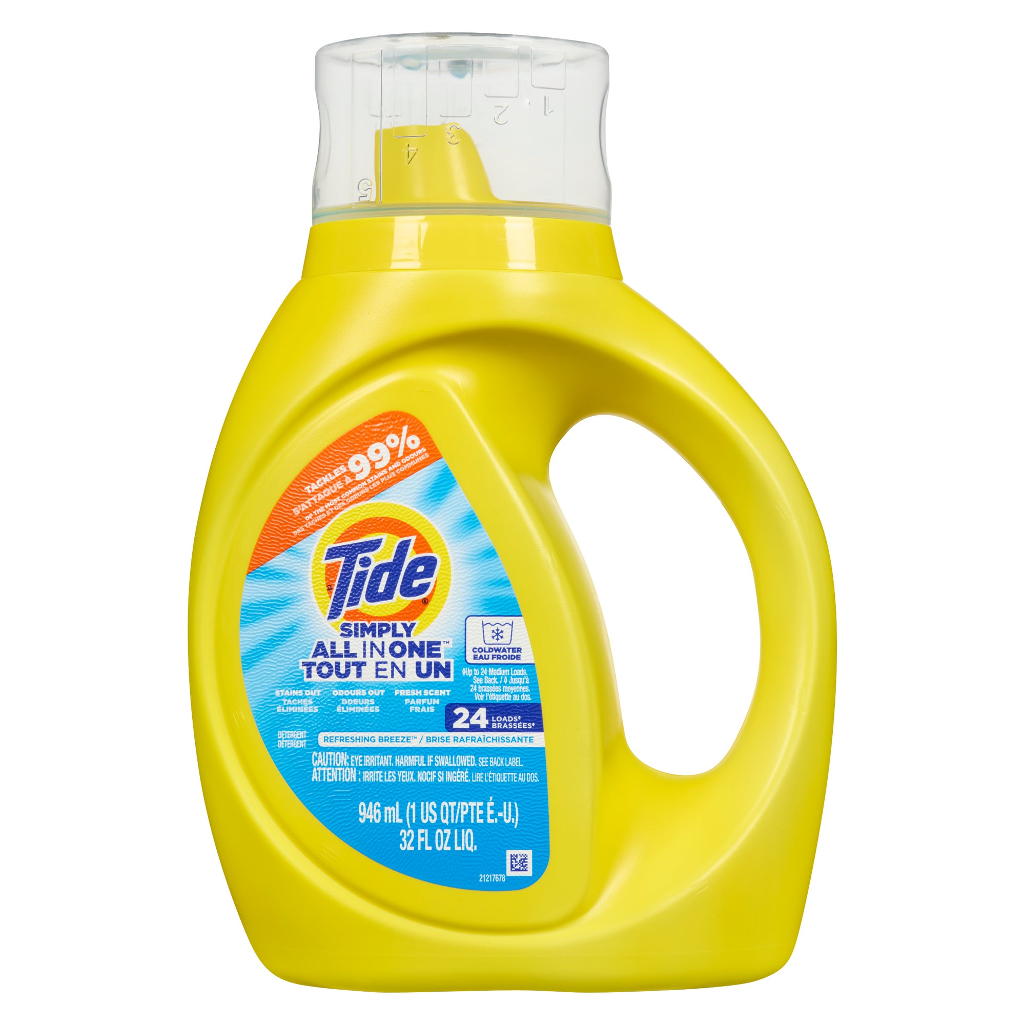 Tide Simple All in One Laundry Detergent, Refreshing Breeze, 946 ml ...