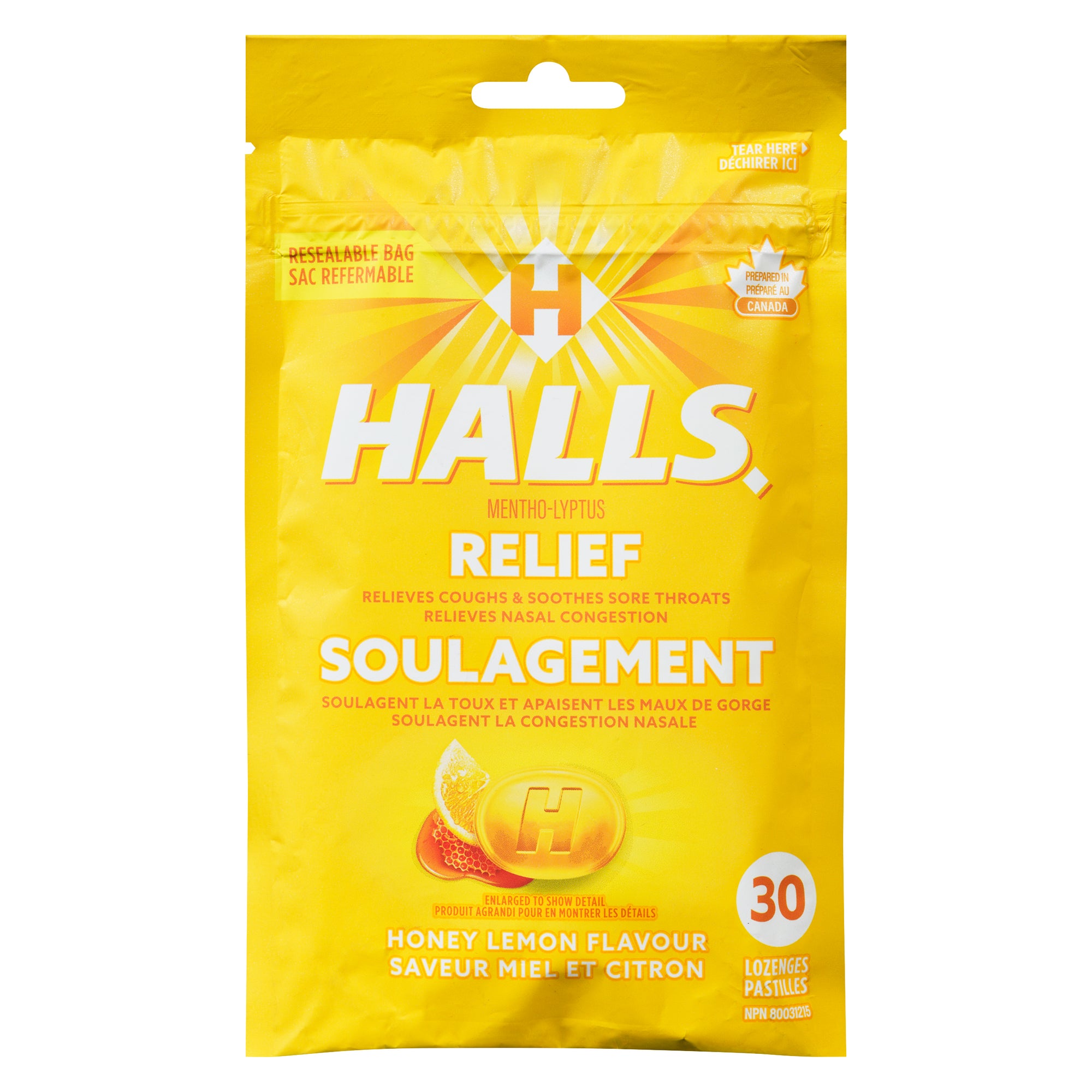Halls Relief Honey Lemon Lozenges - 30pk. – Giant Tiger