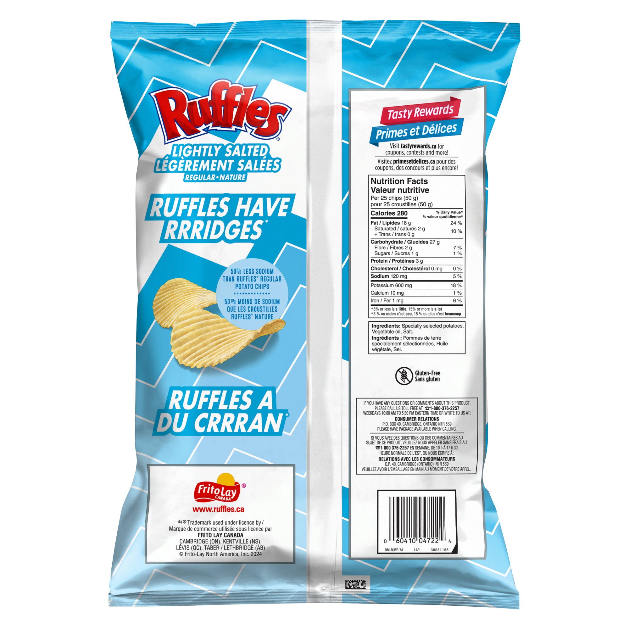 Ruffles Light Salt Rippled Potato Chips, 200-g – Giant Tiger