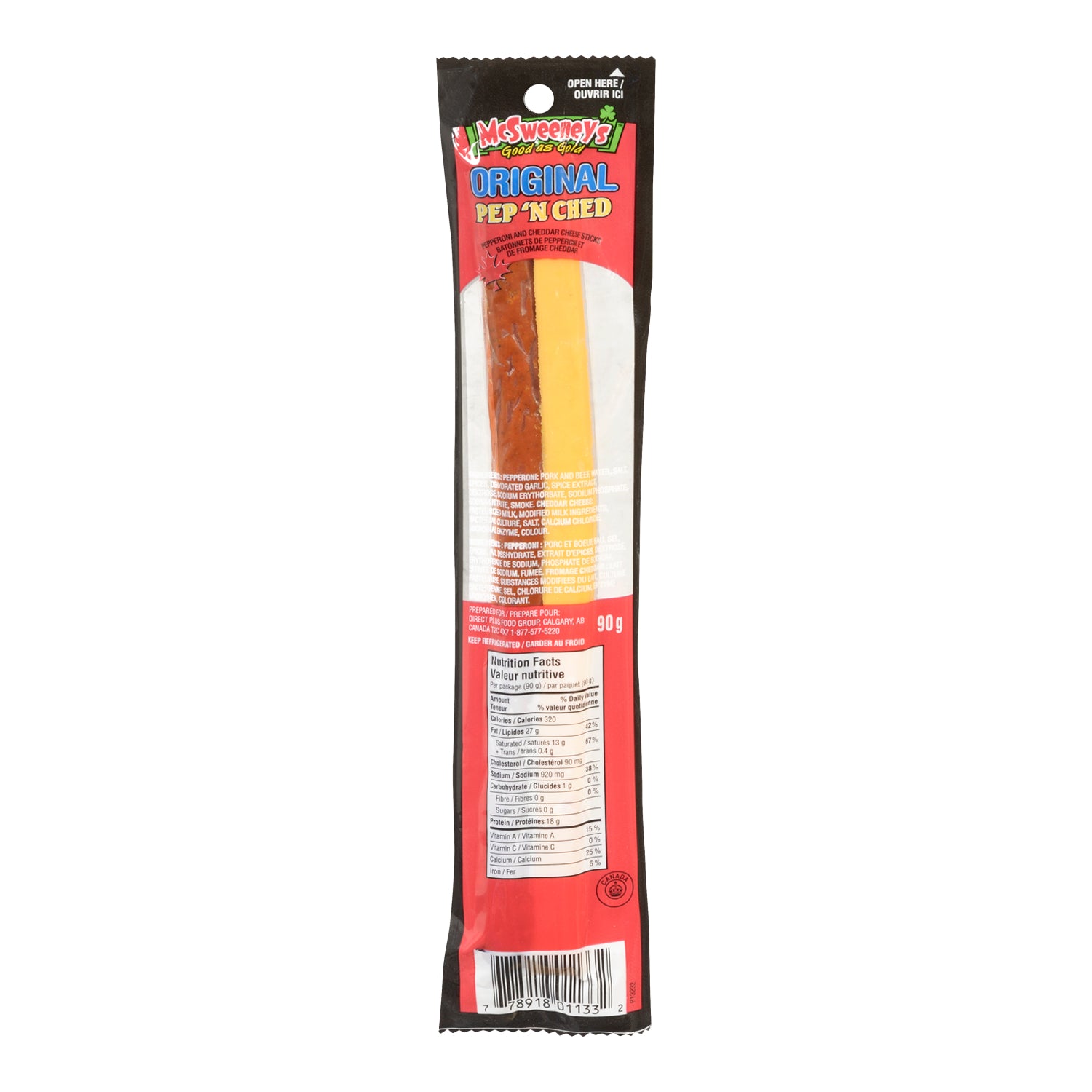 McSweeney's Pep'n Ched Pepperoni & Cheddar Cheese Sticks Original, 90 g ...