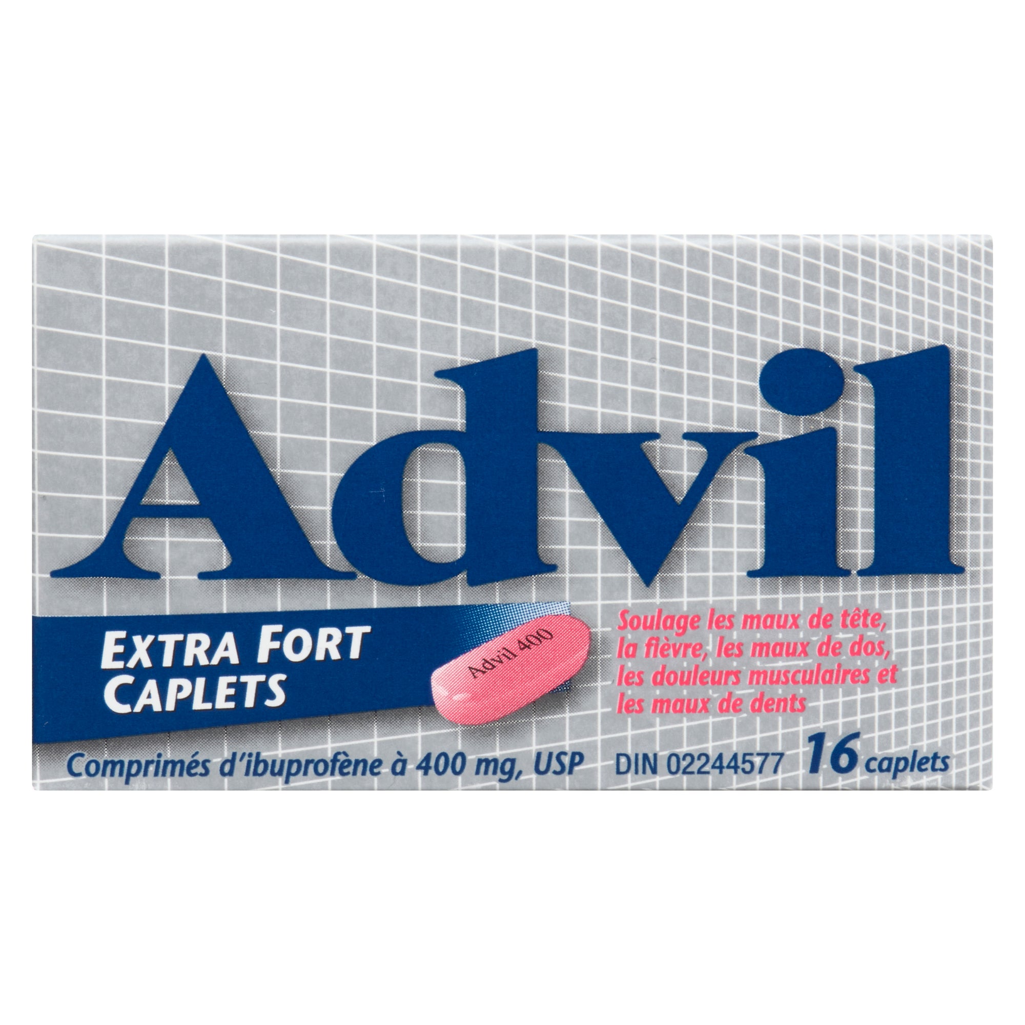 Advil Extra Strength Ibuprofen Tablets USP 400-mg Caplets, 16-Pack ...