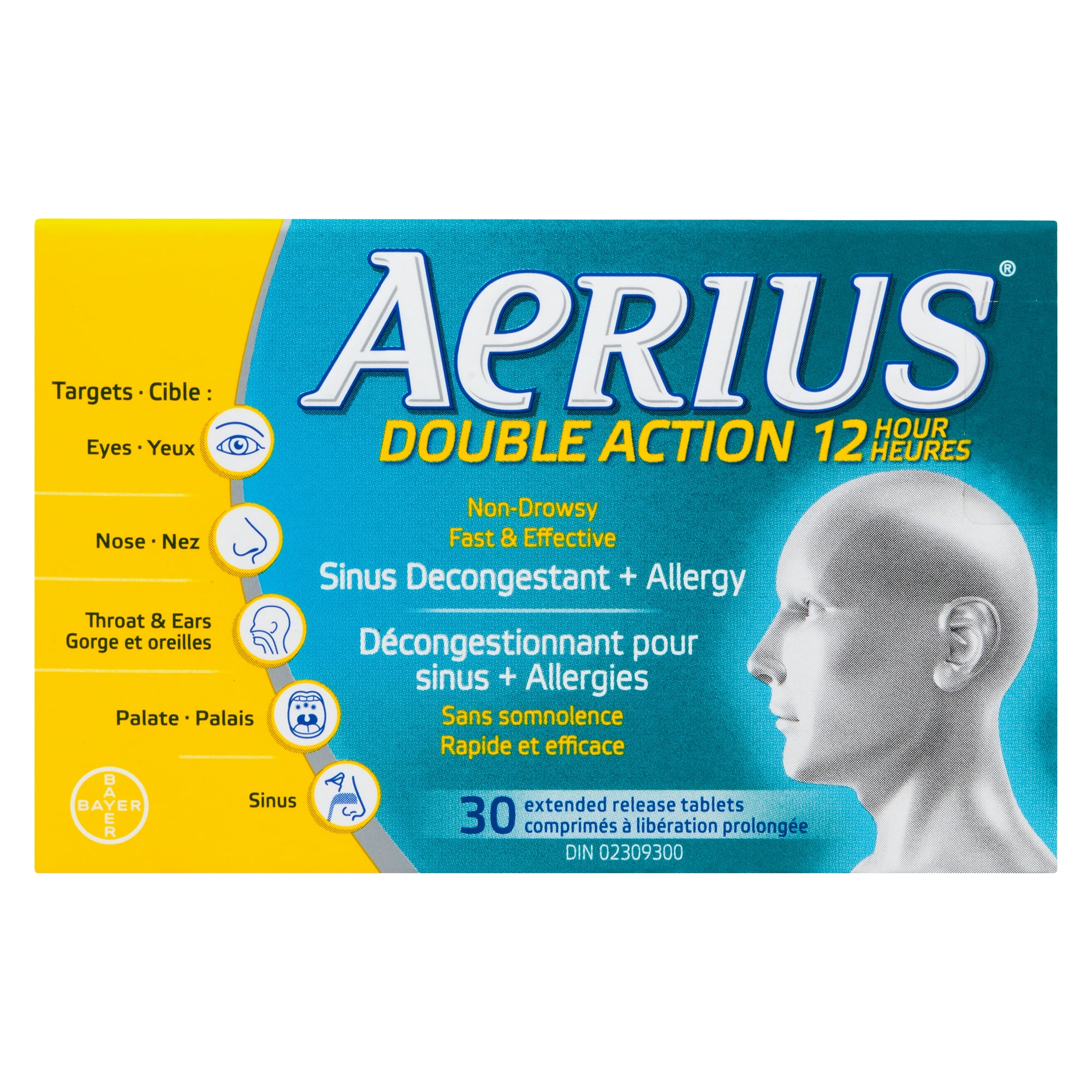 Aerius Dual Action Antihistamine and Decongestant Extended Release Tab ...