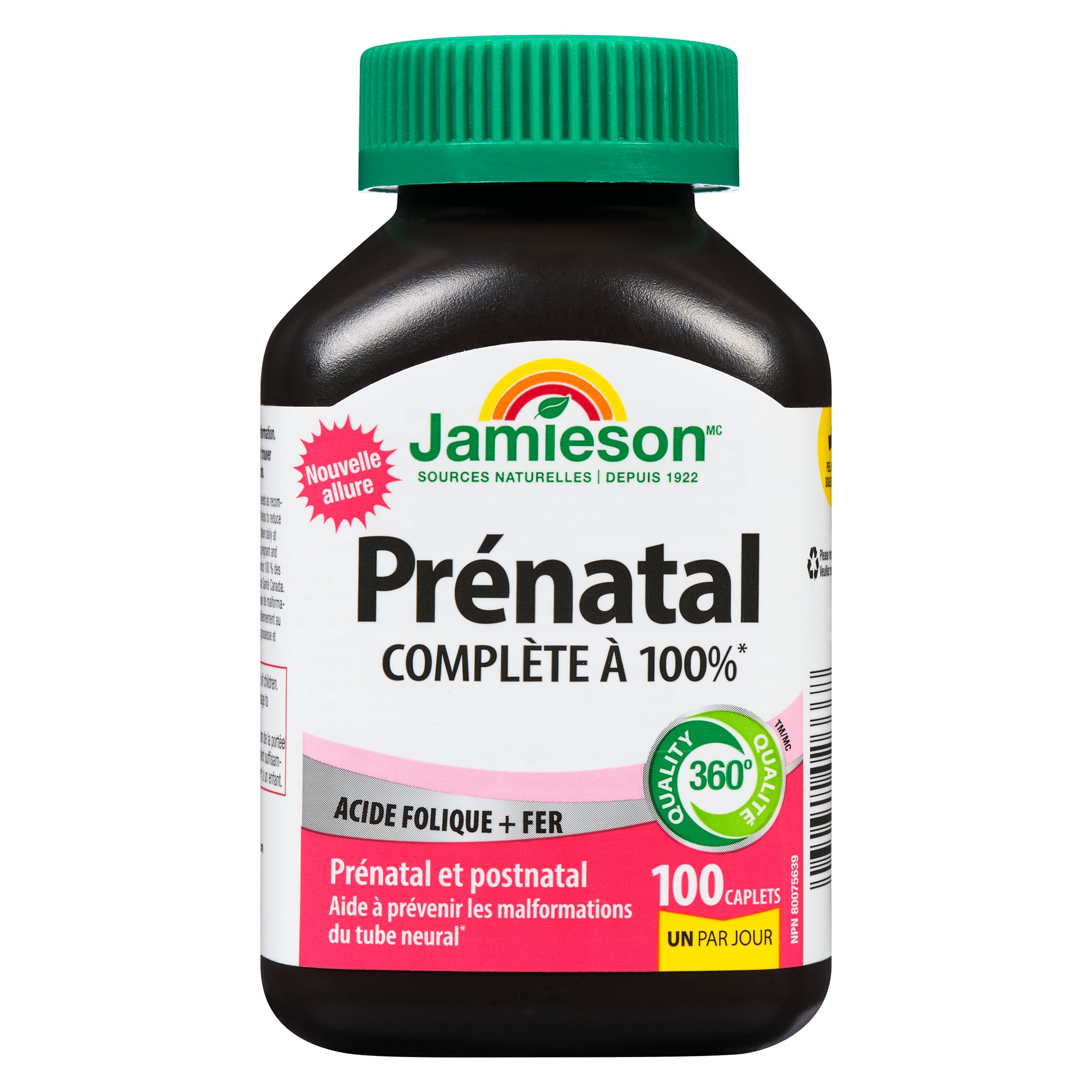 Jamieson Prénatal Multivitamine Complète à 100 % Caplets, Emballage de ...