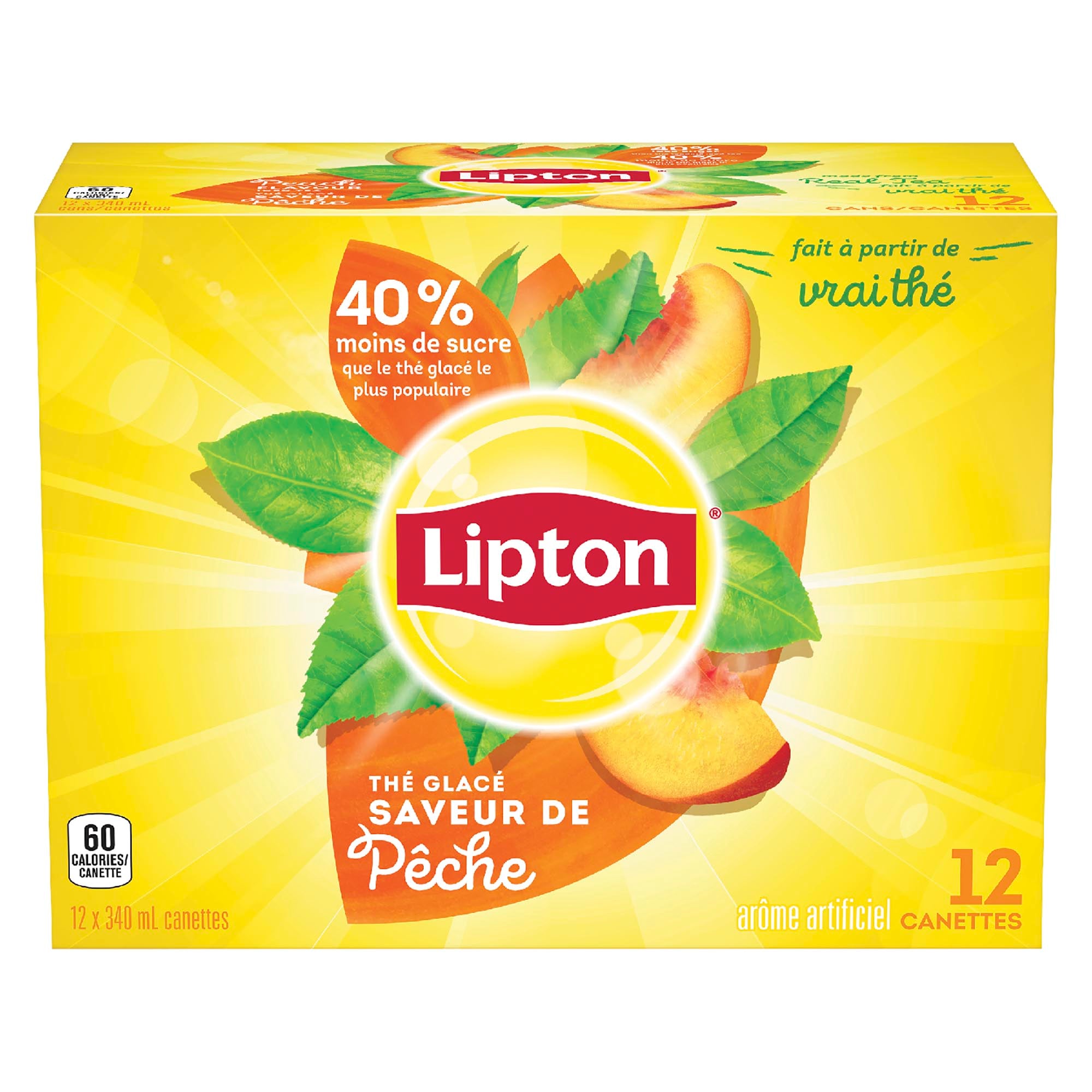 Lipton Peach Iced Tea, 12-Pack, 340-ml – Giant Tiger