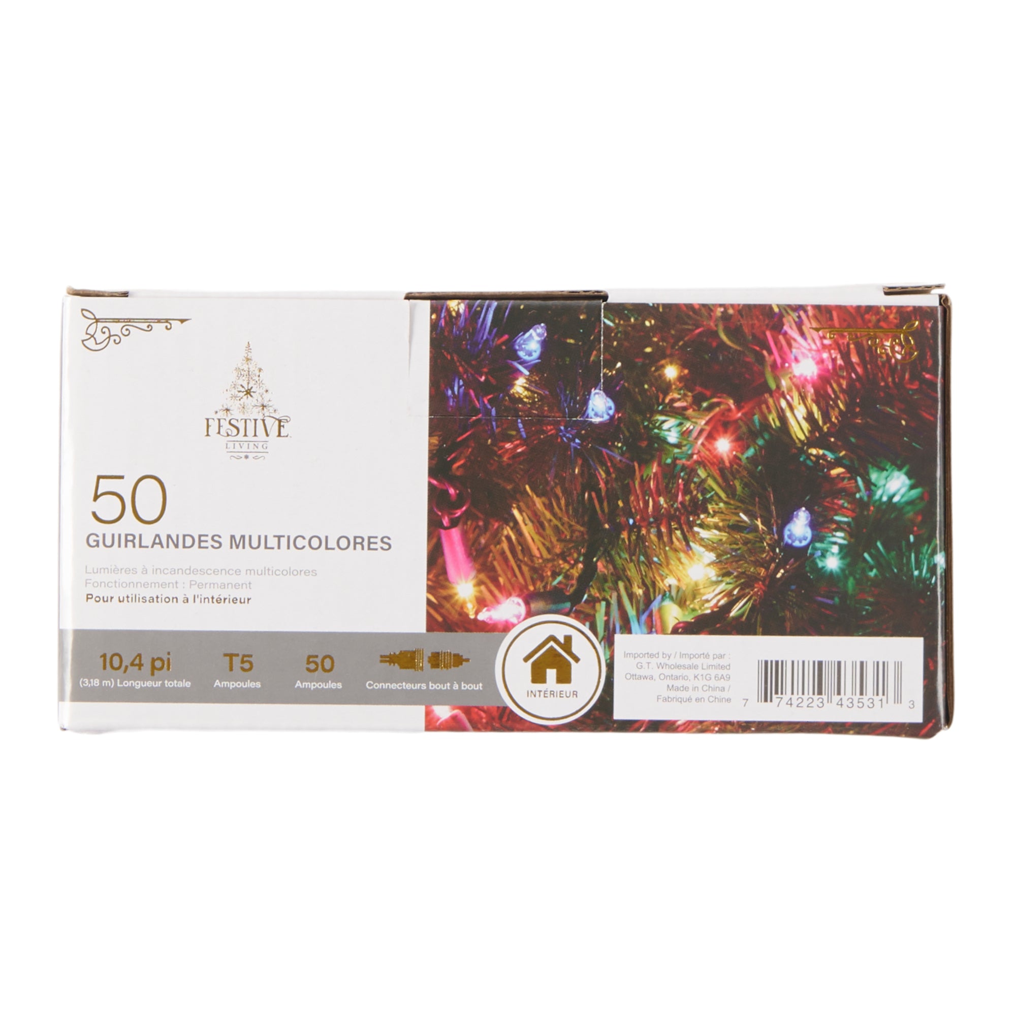 Muni lumières d'intérieur Festive Living, multicolore - 50 lumières ...