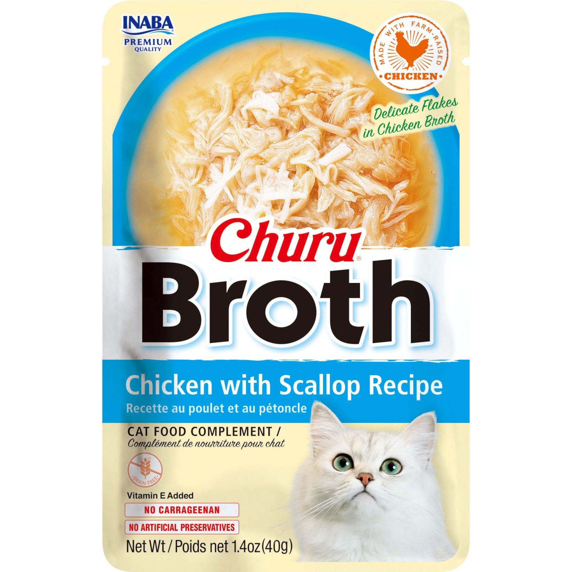 Inaba Churu Broth Chicken and Scallop Cat Food, 40-g – Giant Tiger