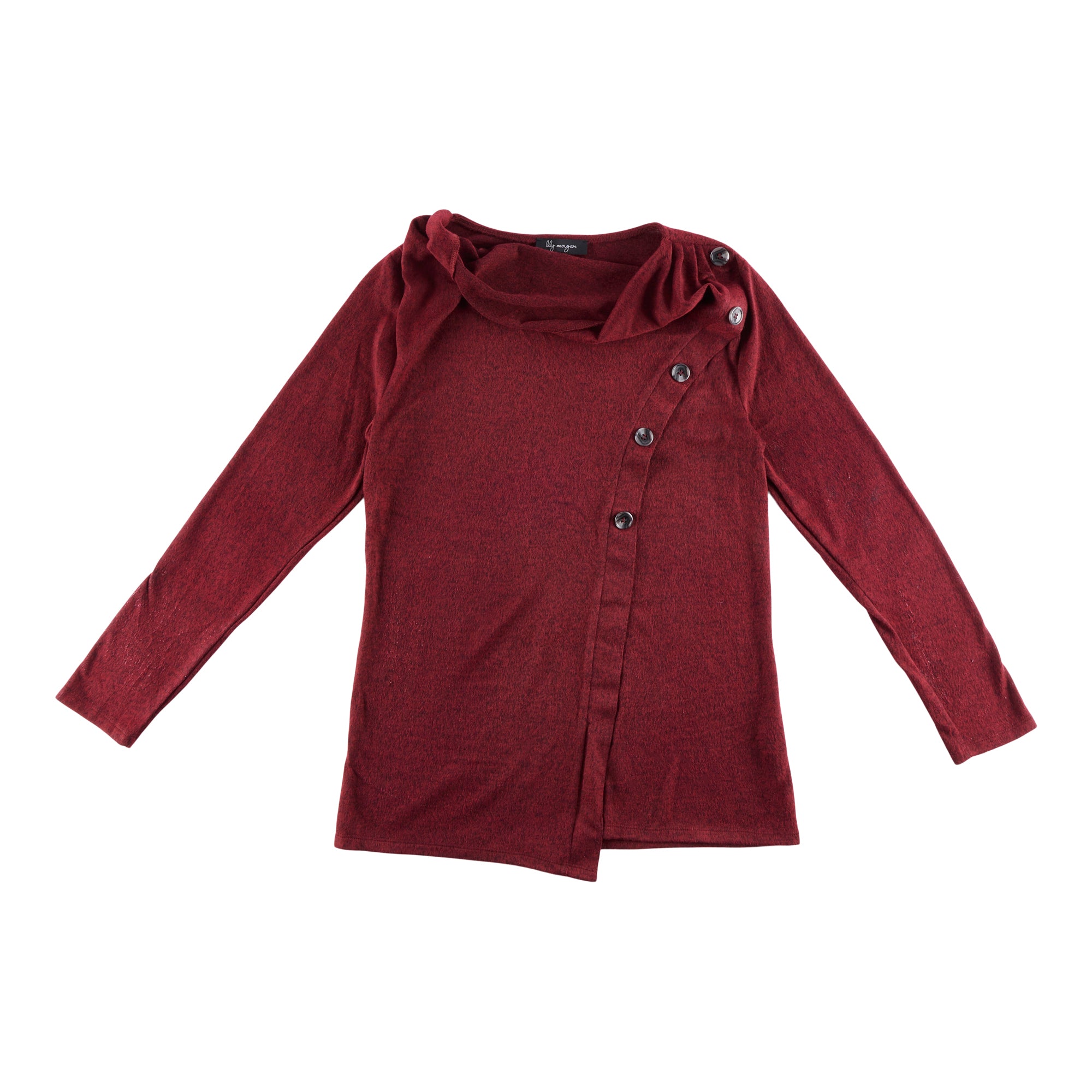 lily morgan Women's Cowl Neck Sweater Knit Top with Button Detailing ...