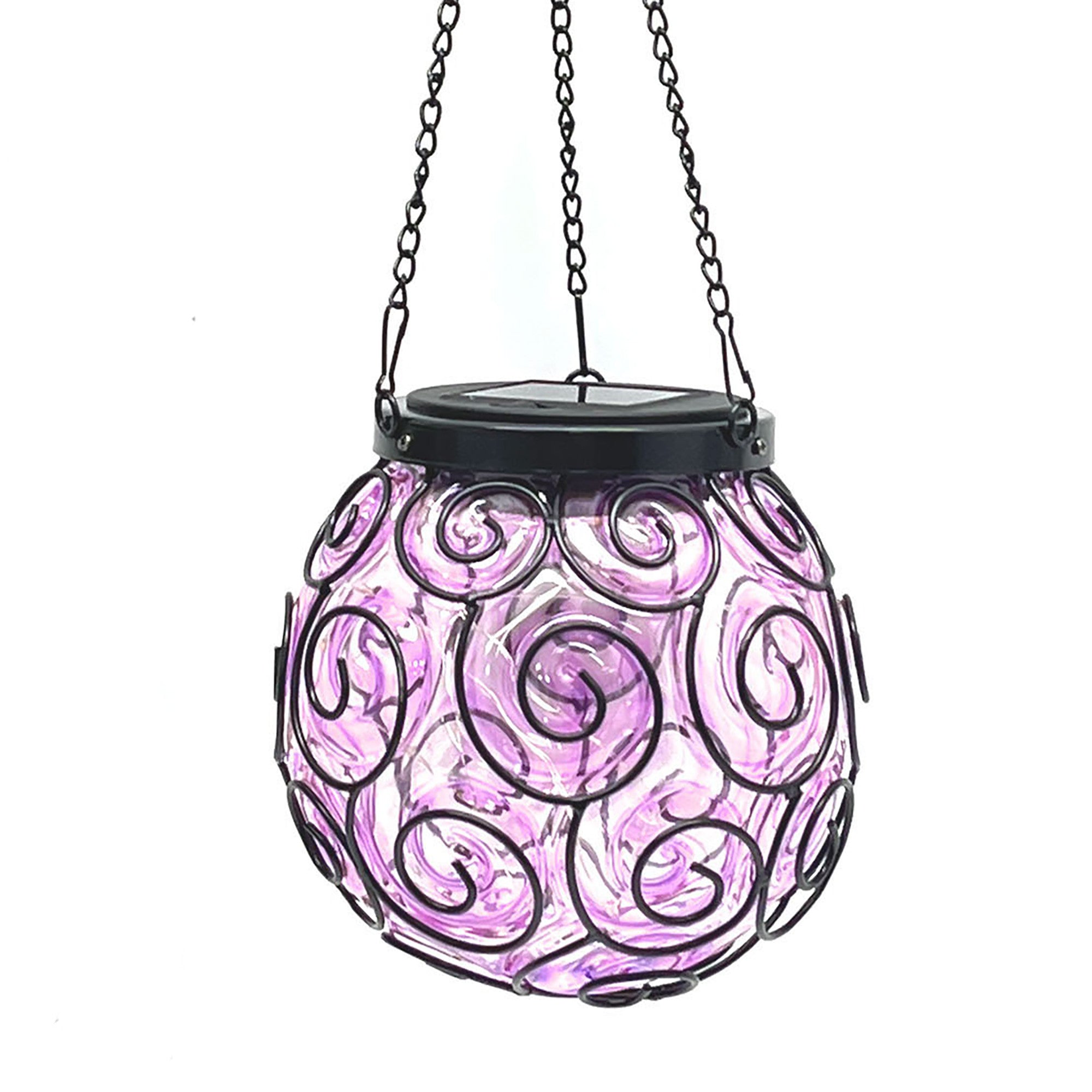 Solar Metal & Glass Swirl Hanging Light – Giant Tiger