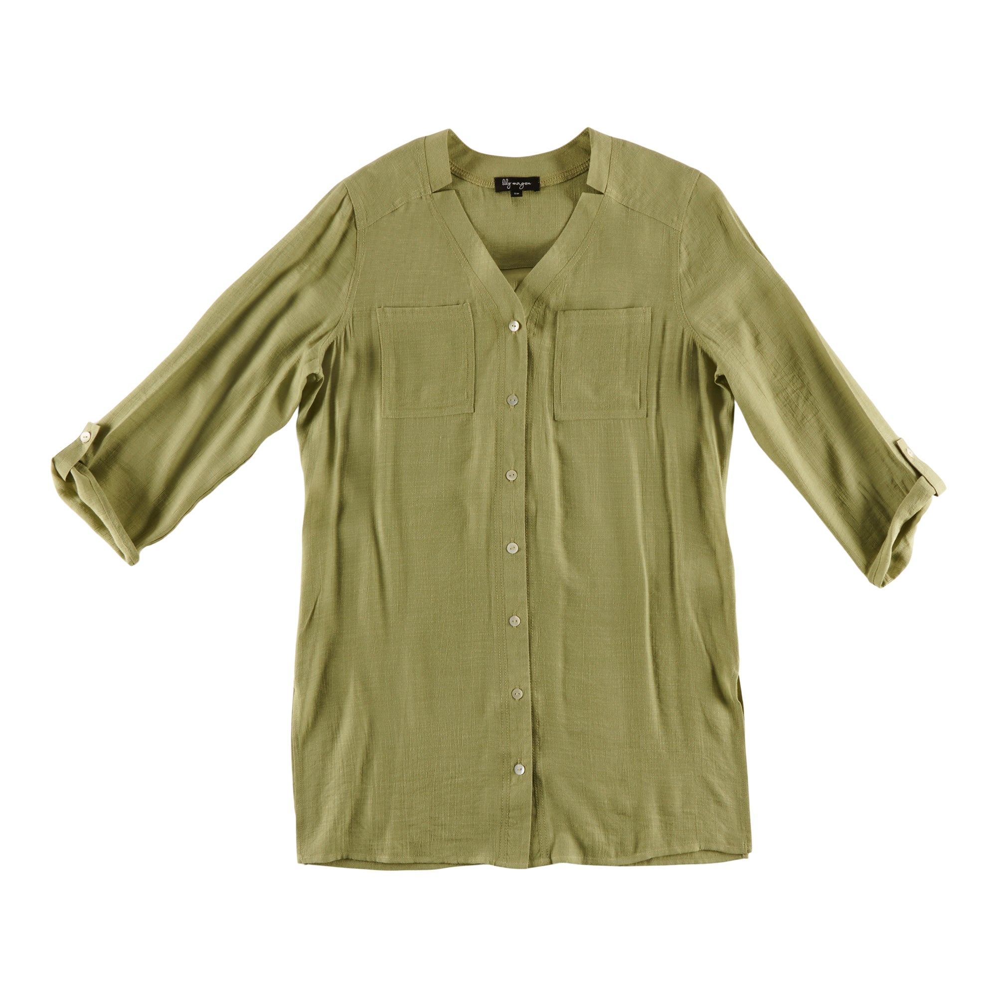 lily morgan Women's V-Neck Crinkle Tunic Blouse – Giant Tiger
