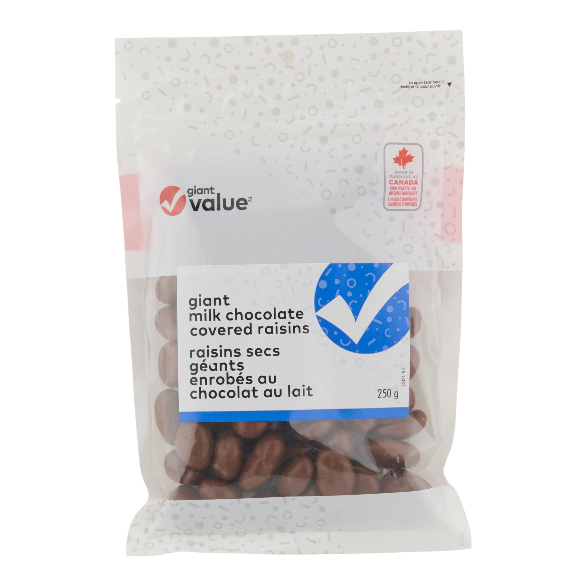 Giant Value Milk Chocolate Covered Raisins, 250 g – Giant Tiger