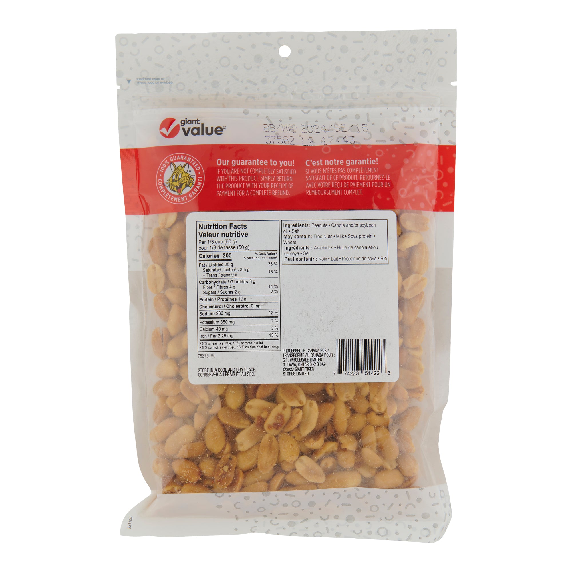 Giant Value Roasted and Salted Peanuts, 275 g – Giant Tiger