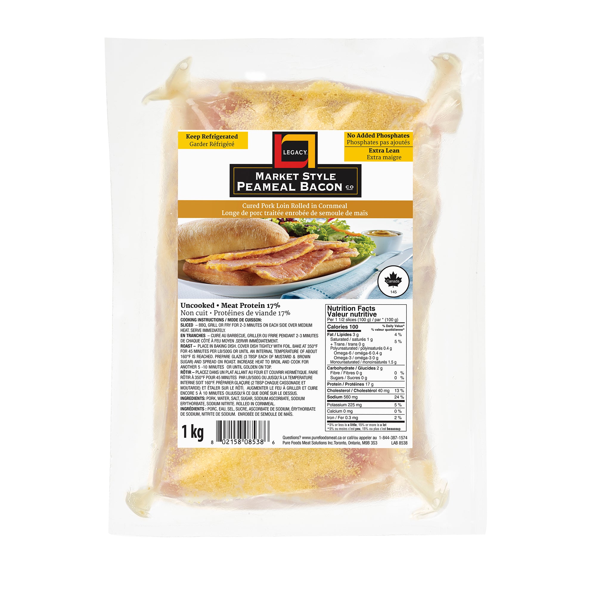 Legacy Market Style Peameal Bacon, 1 kg – Giant Tiger