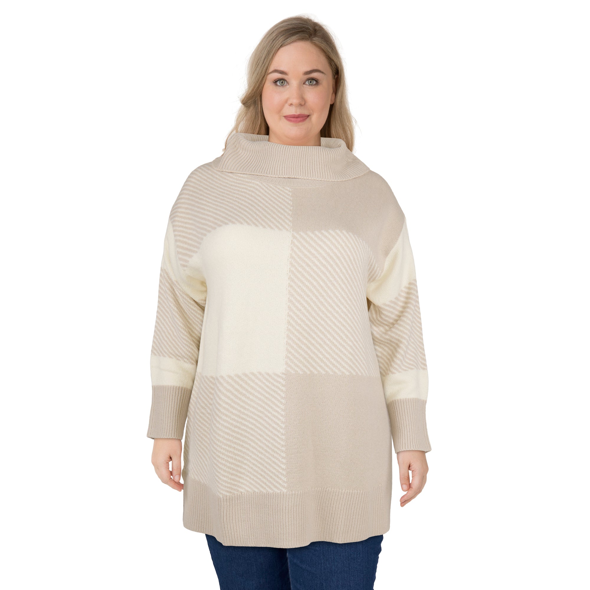 lily morgan Women's Plus Plaid Cowl Neck Tunic – Giant Tiger
