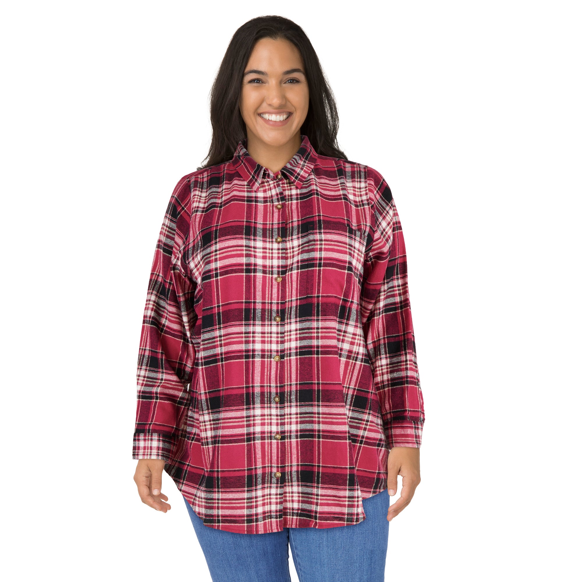 mySTYLE Women's Plus Flannel Plaid Tunic – Giant Tiger