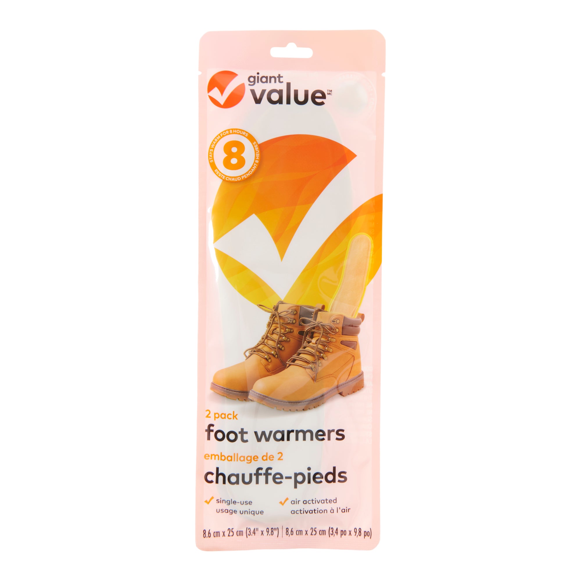Chauffe-pieds Giant Value, emb. de 2 – Giant Tiger