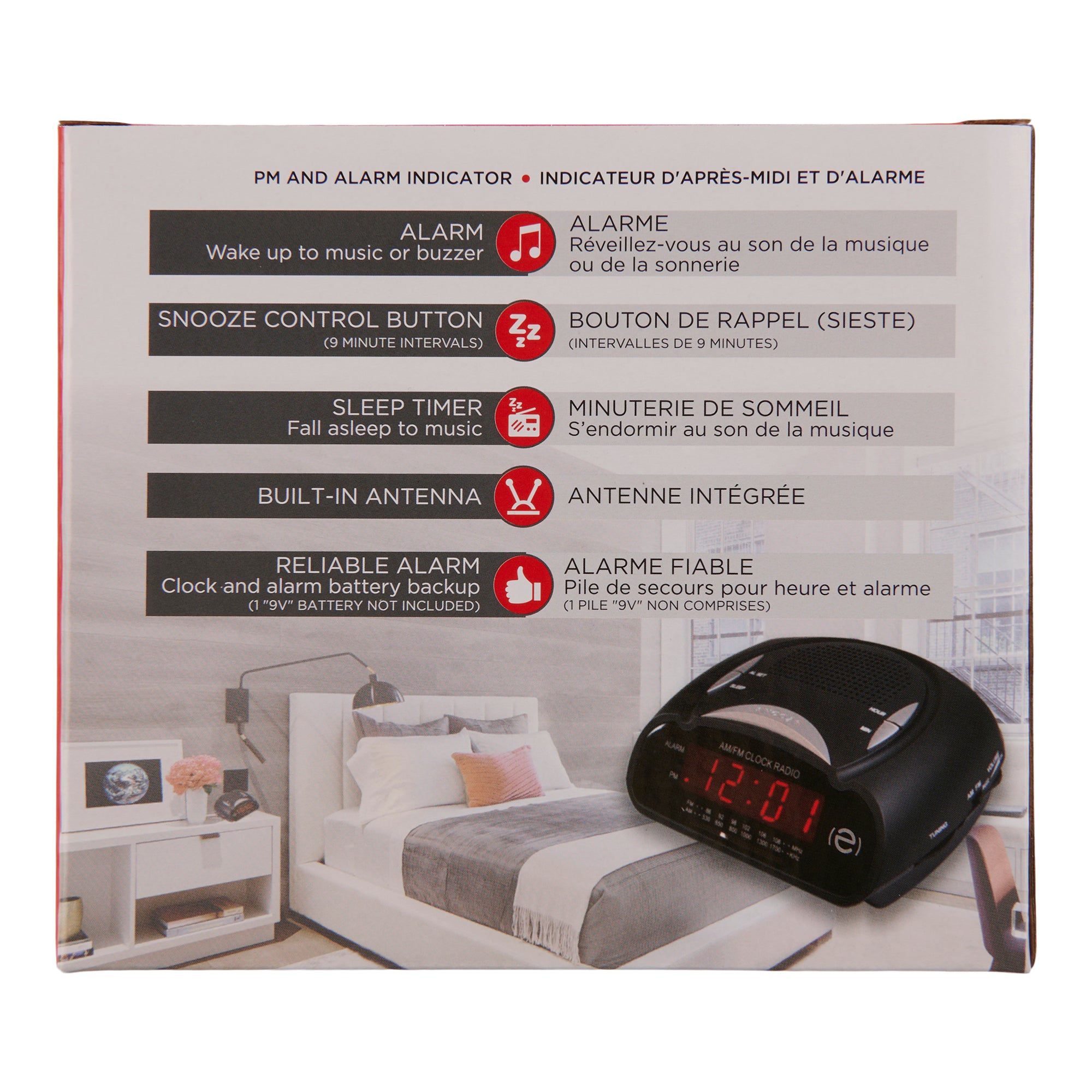 Réveille-matin à radio numérique, noir – Giant Tiger