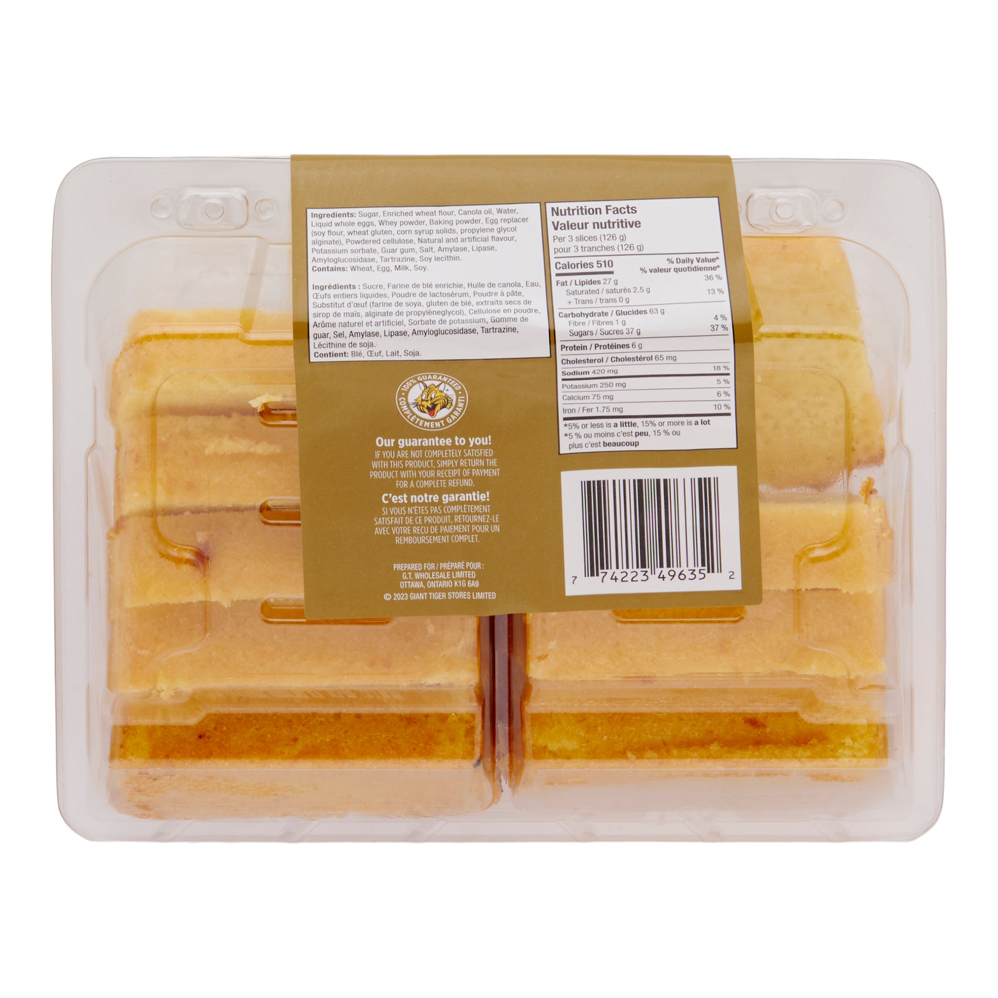 Giant Tiger Marché Lemon Sliced Loaf Cake, 10-Pack, 420 g