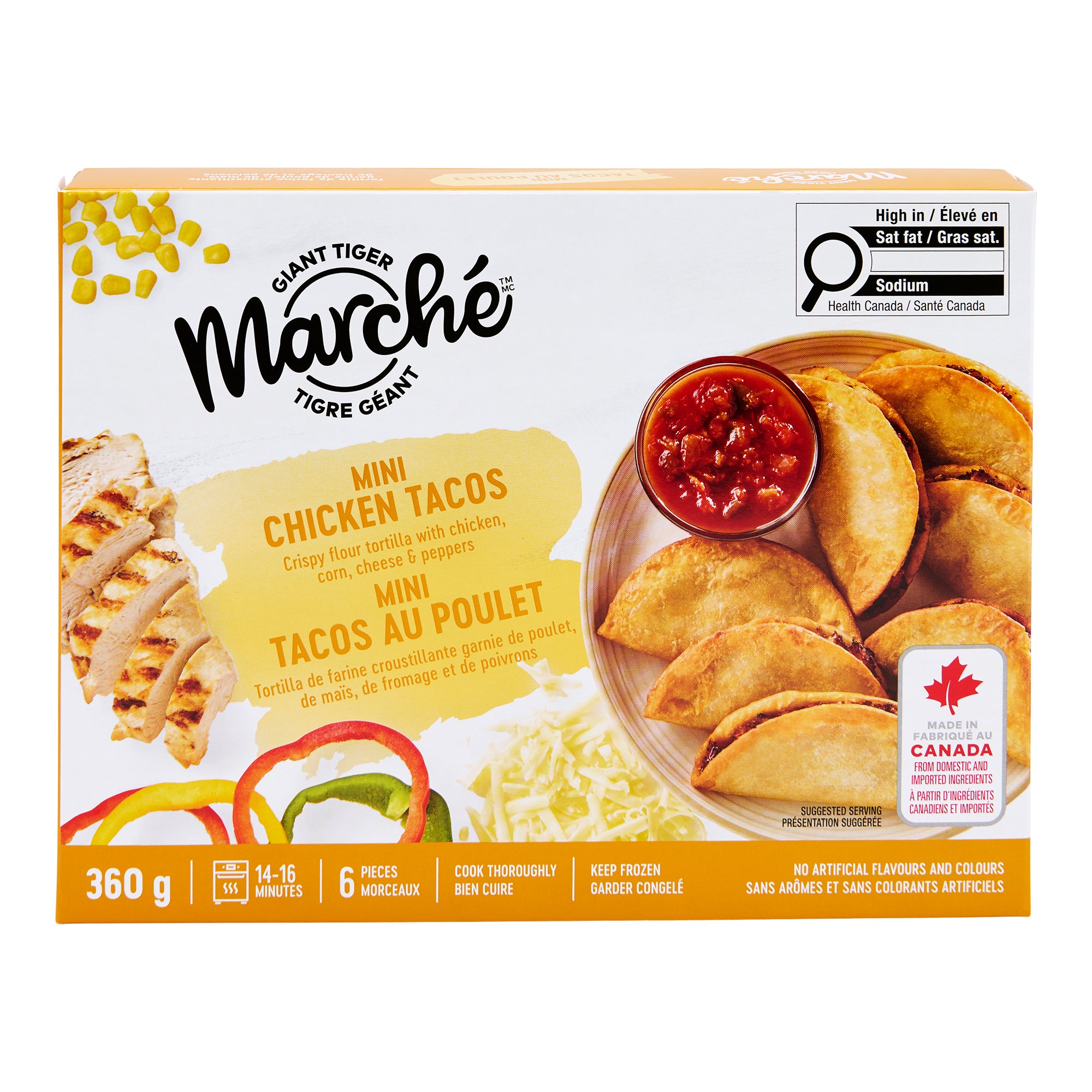 Giant Tiger Marché Mini Chicken Tacos, 6-Pack, 360 g