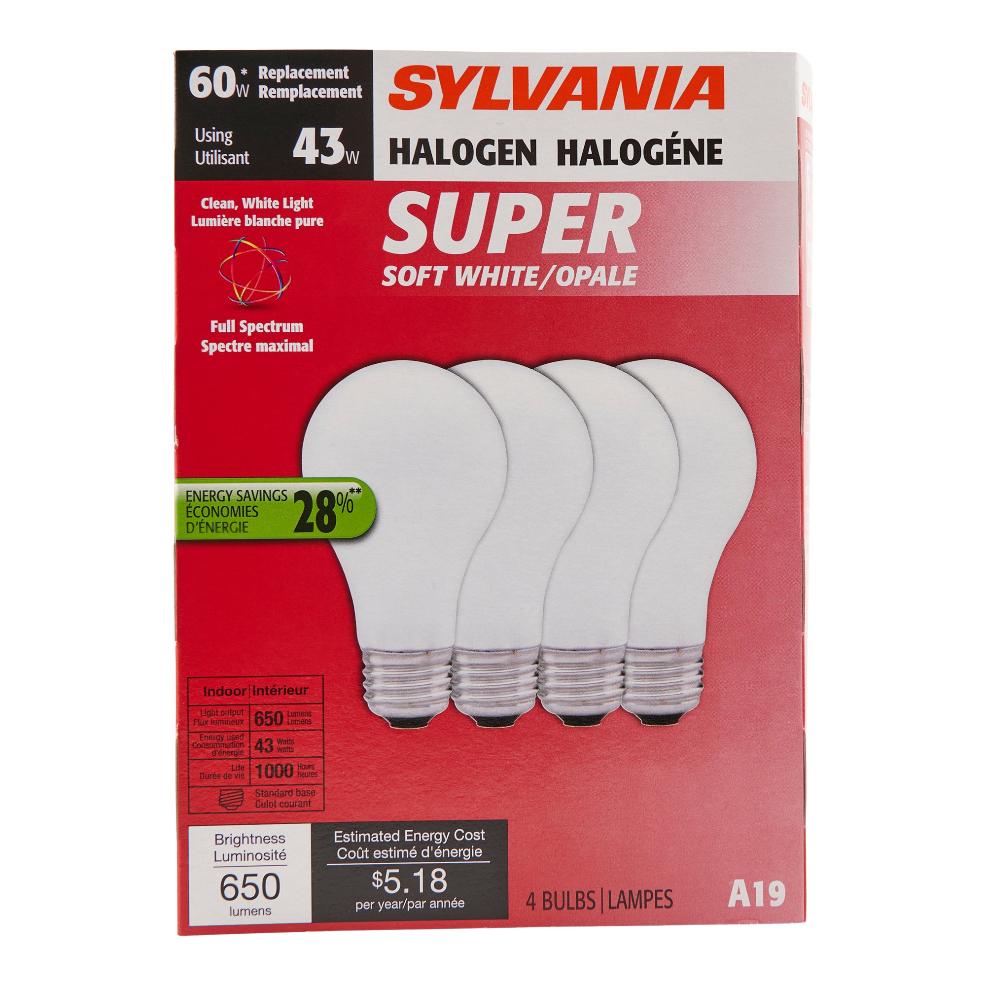 Sylvania Halogen Soft White Light Bulbs, 4-Pack – Giant Tiger