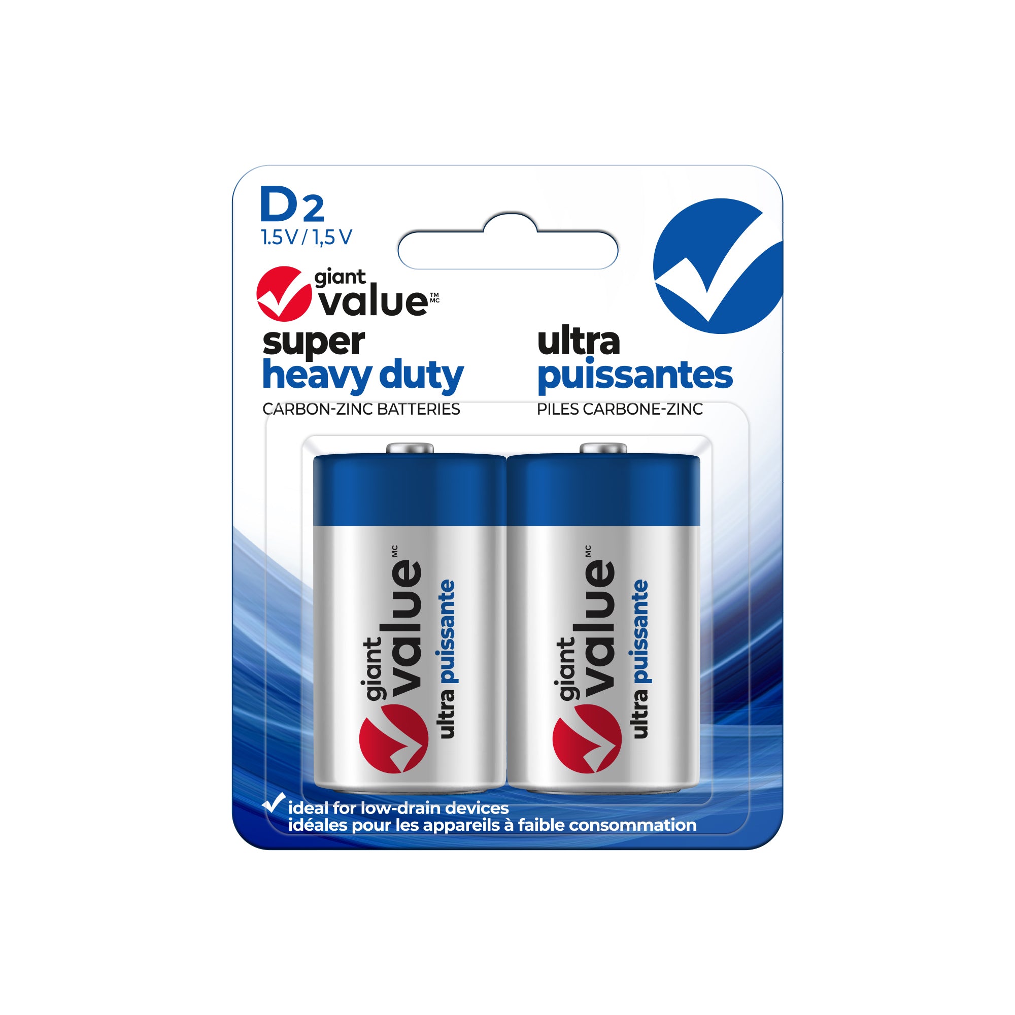 Giant Value Super Heavy Duty D Batteries, 2 Pack – Giant Tiger