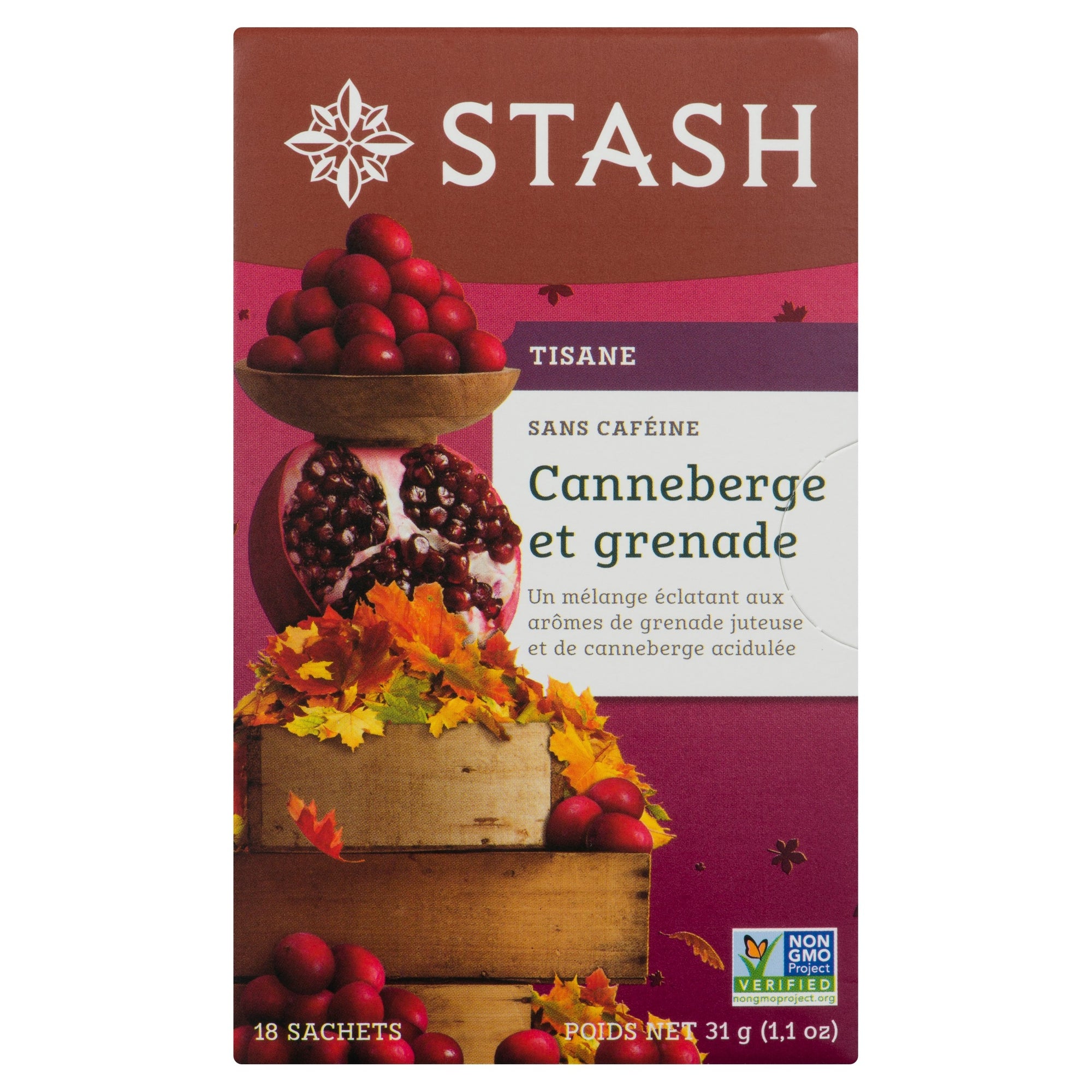 Stash Tisane Sans Caféine Canneberge et Grenade, emb. de 18, 31 g ...