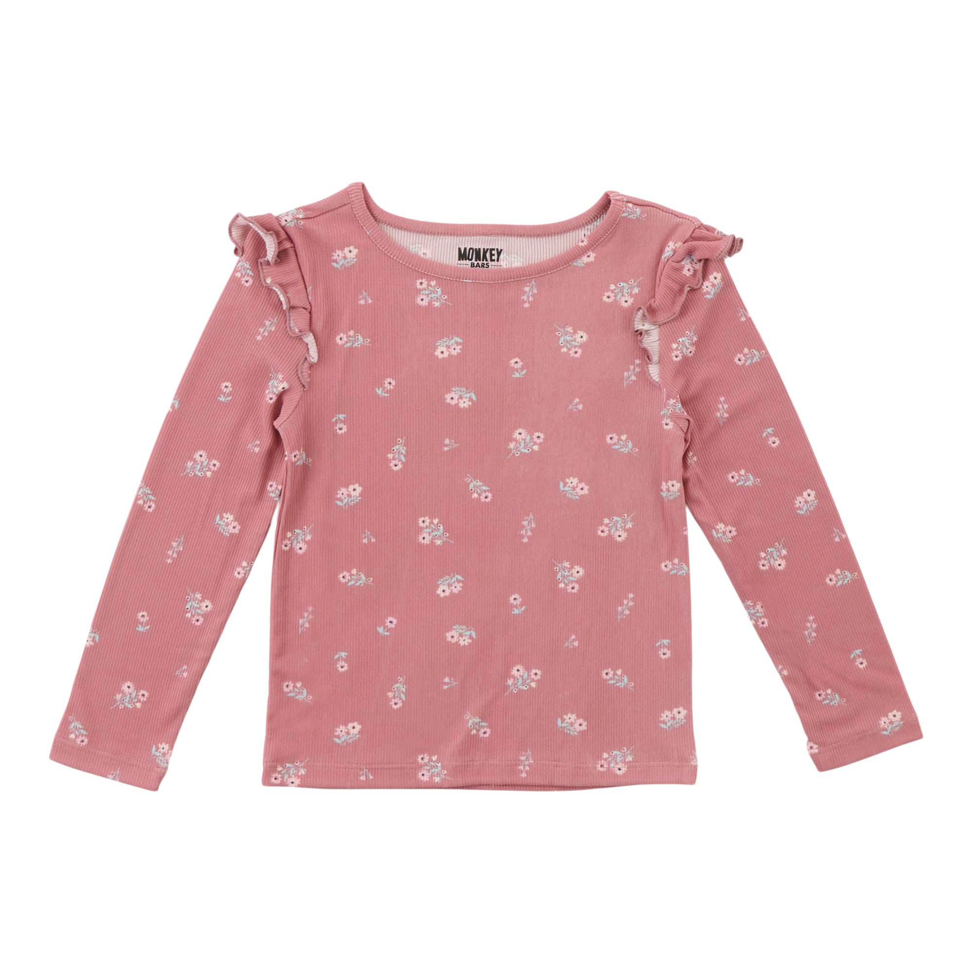 MONKEY BARS Toddler Girls' Autumn Flair Long Sleeve Rib Frill Top ...