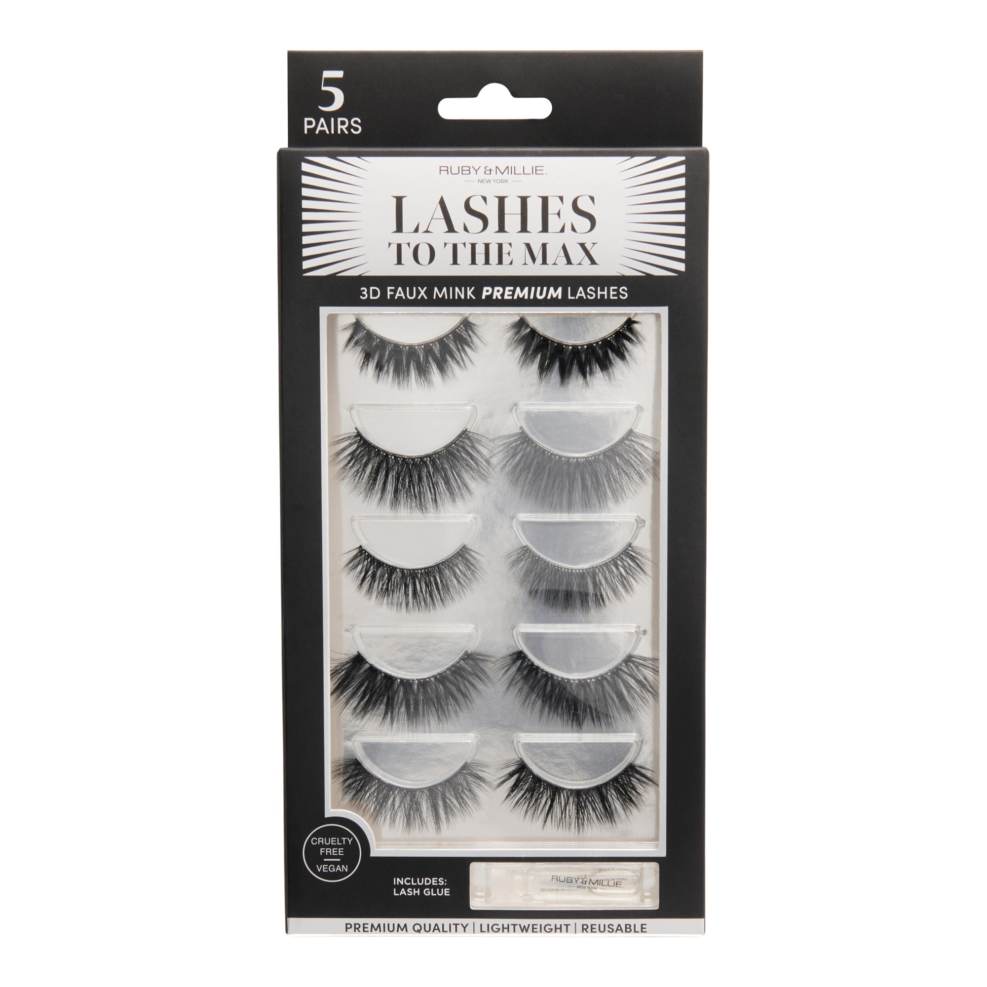 Ruby & Millie 3D False Eyelashes, 5-Pairs – Giant Tiger