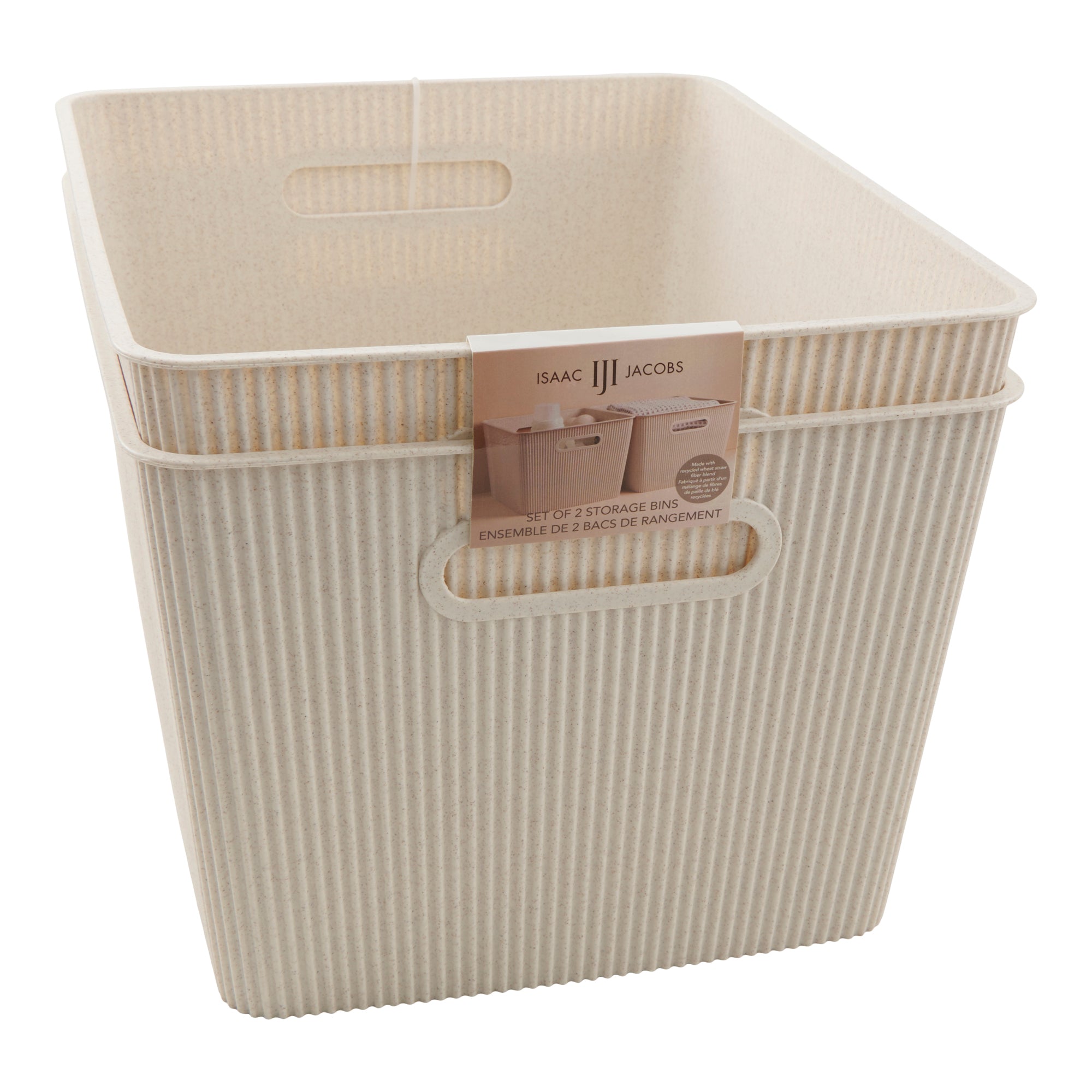 Bacs de rangement, très grands, 14 po x 12 po x 8,5 po, beiges, emb. de ...