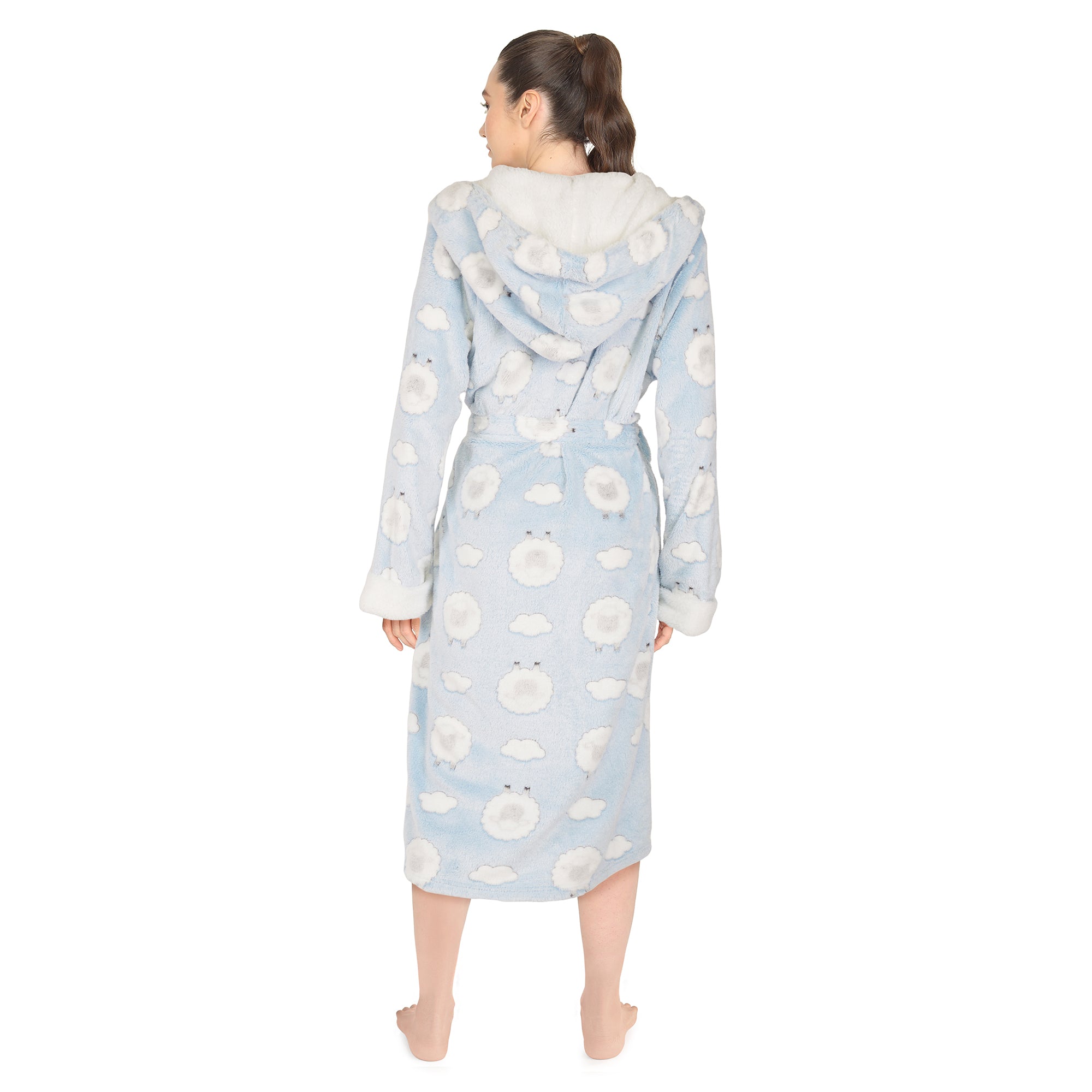 Robe de chambre en jacquard à capuchon tombant aux genoux Carisma pour ...