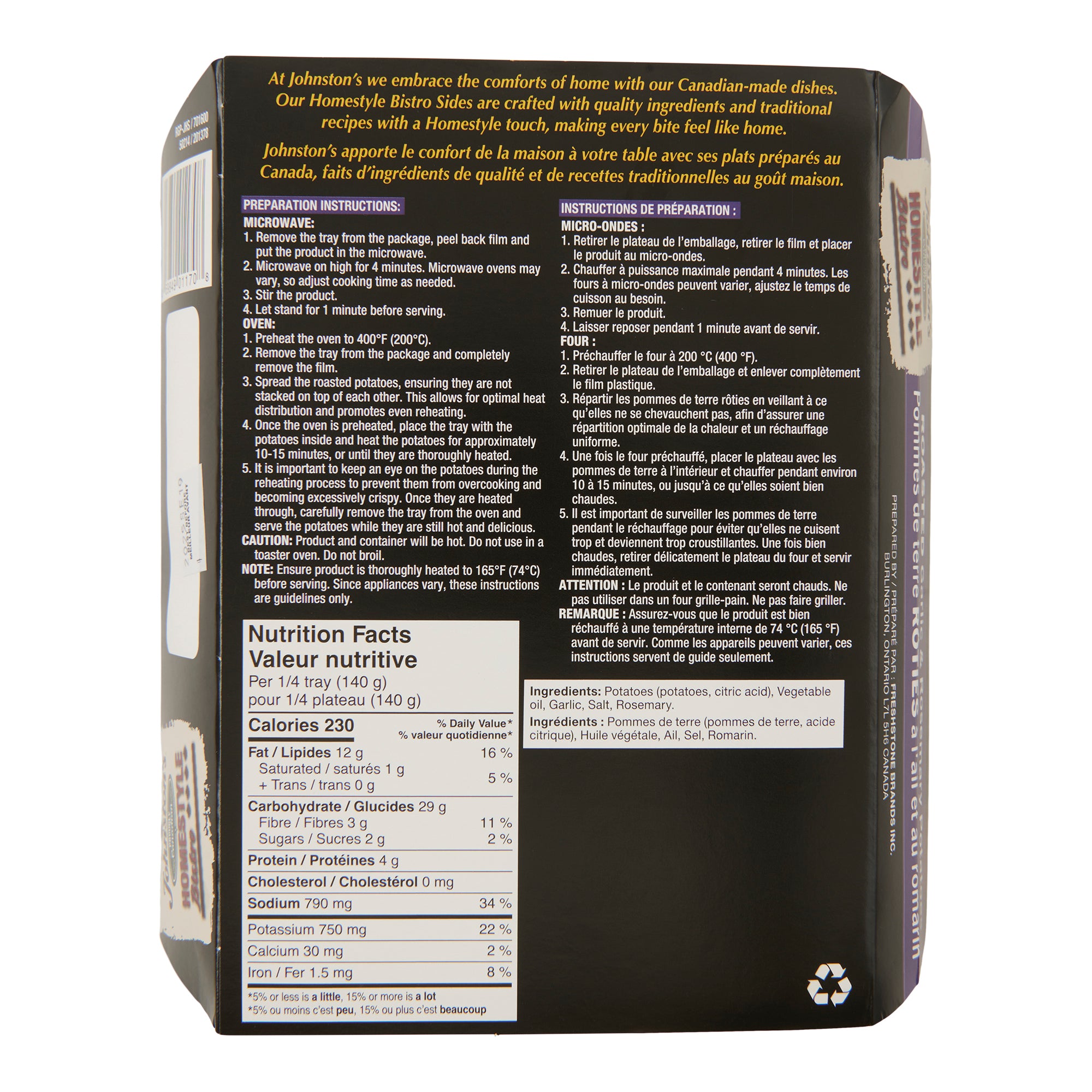 Johnston’s Roasted Garlic & Rosemary Potatoes, 567 g – Giant Tiger