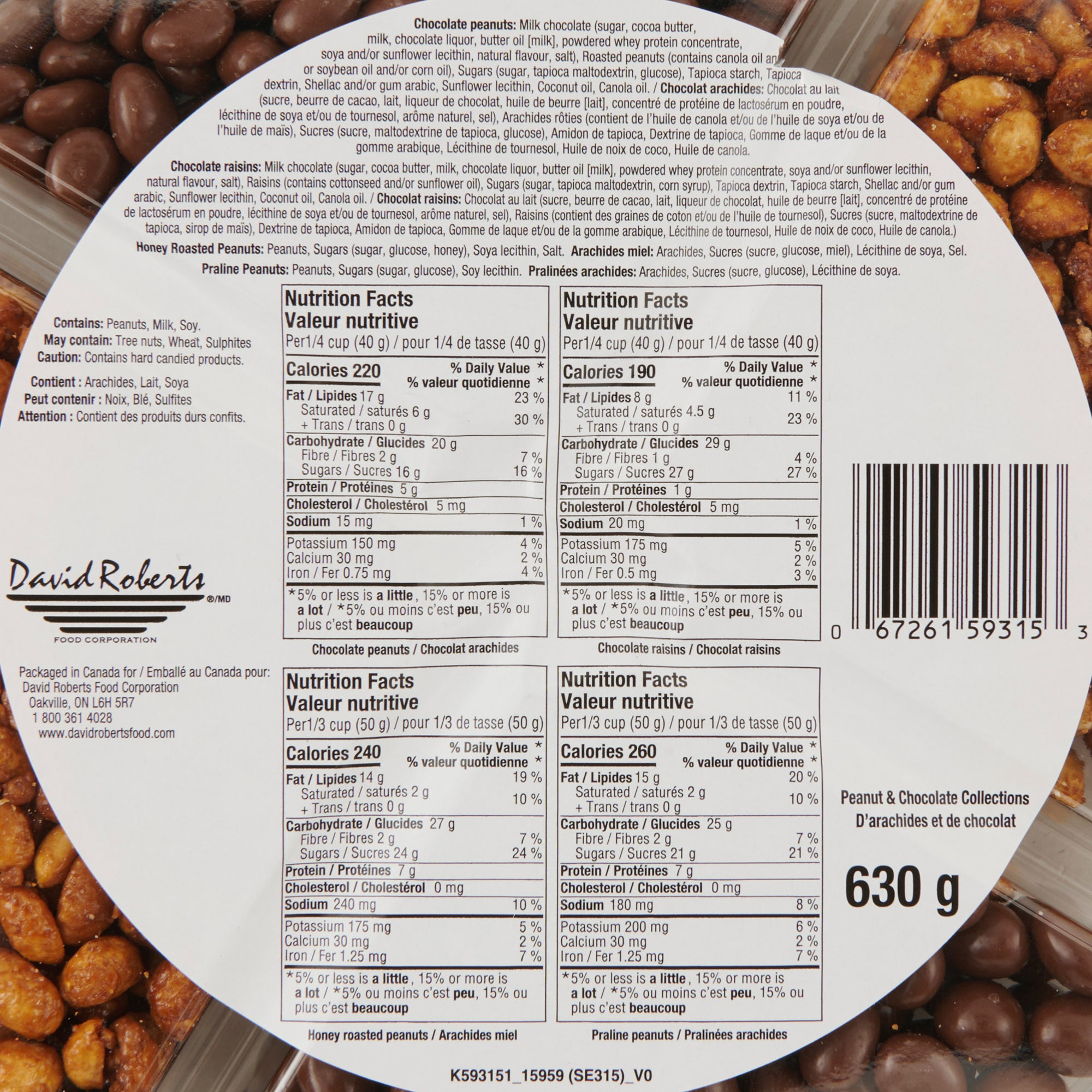 David Roberts Chocolate & Peanut Tray, 630 g – Giant Tiger